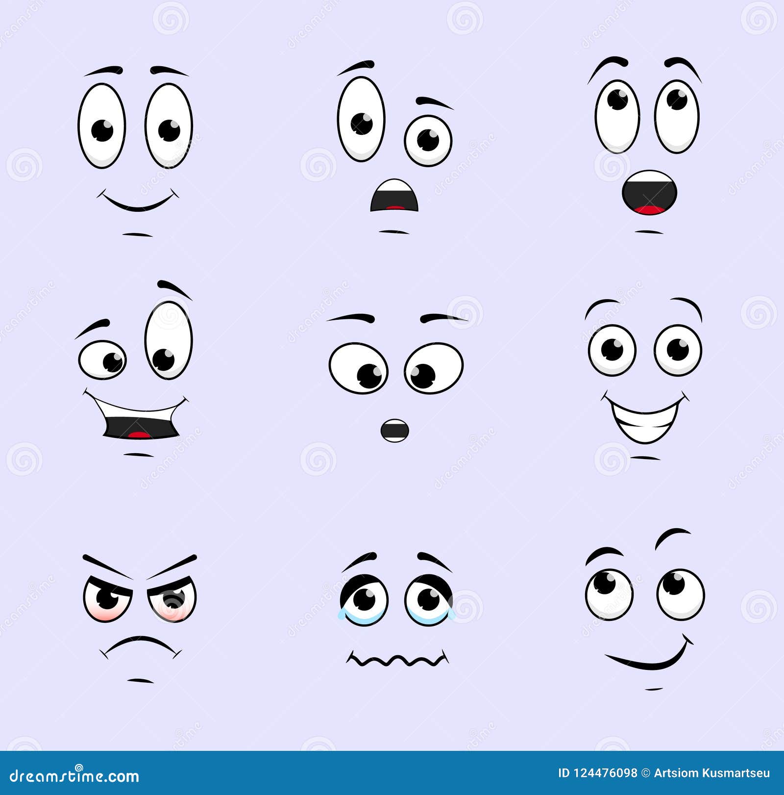 Cartoon comic faces stock vector. Illustration of caricature - 124476098
