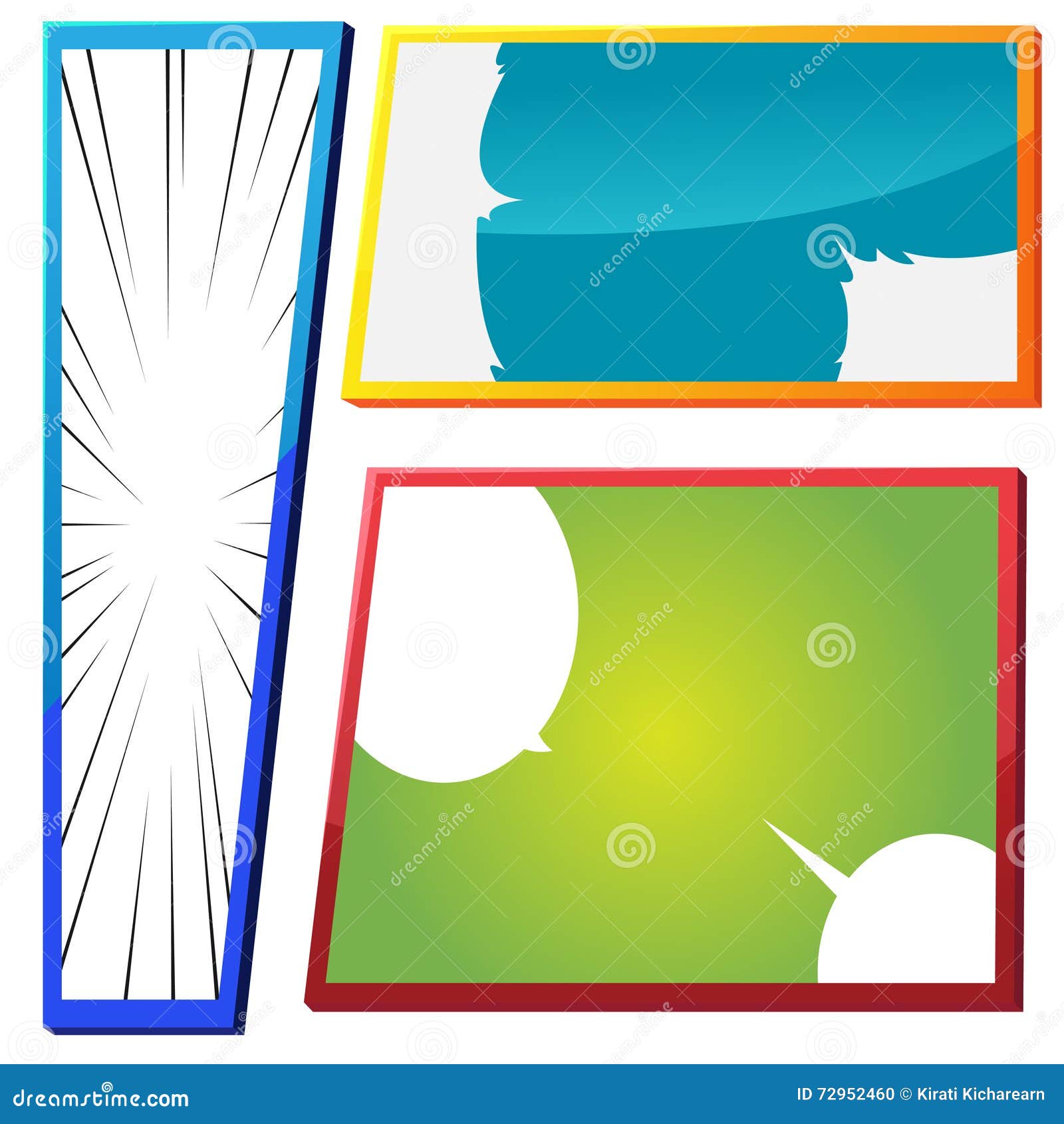 Cartoon Comic Frame Template Color Vector Stock Illustration ...