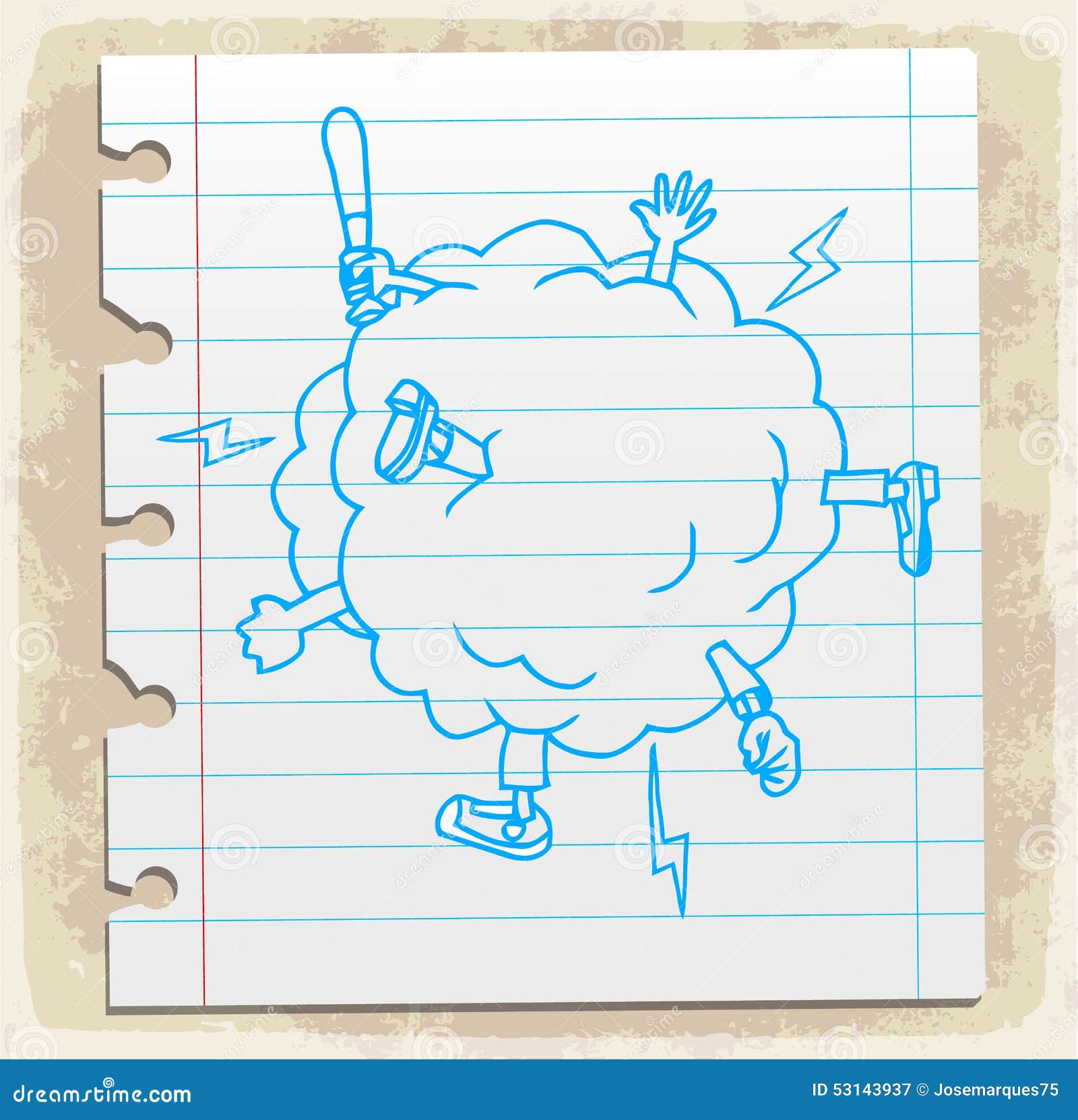 Cartoon Comic on Paper Note, Vector Illustration Stock Vector ...