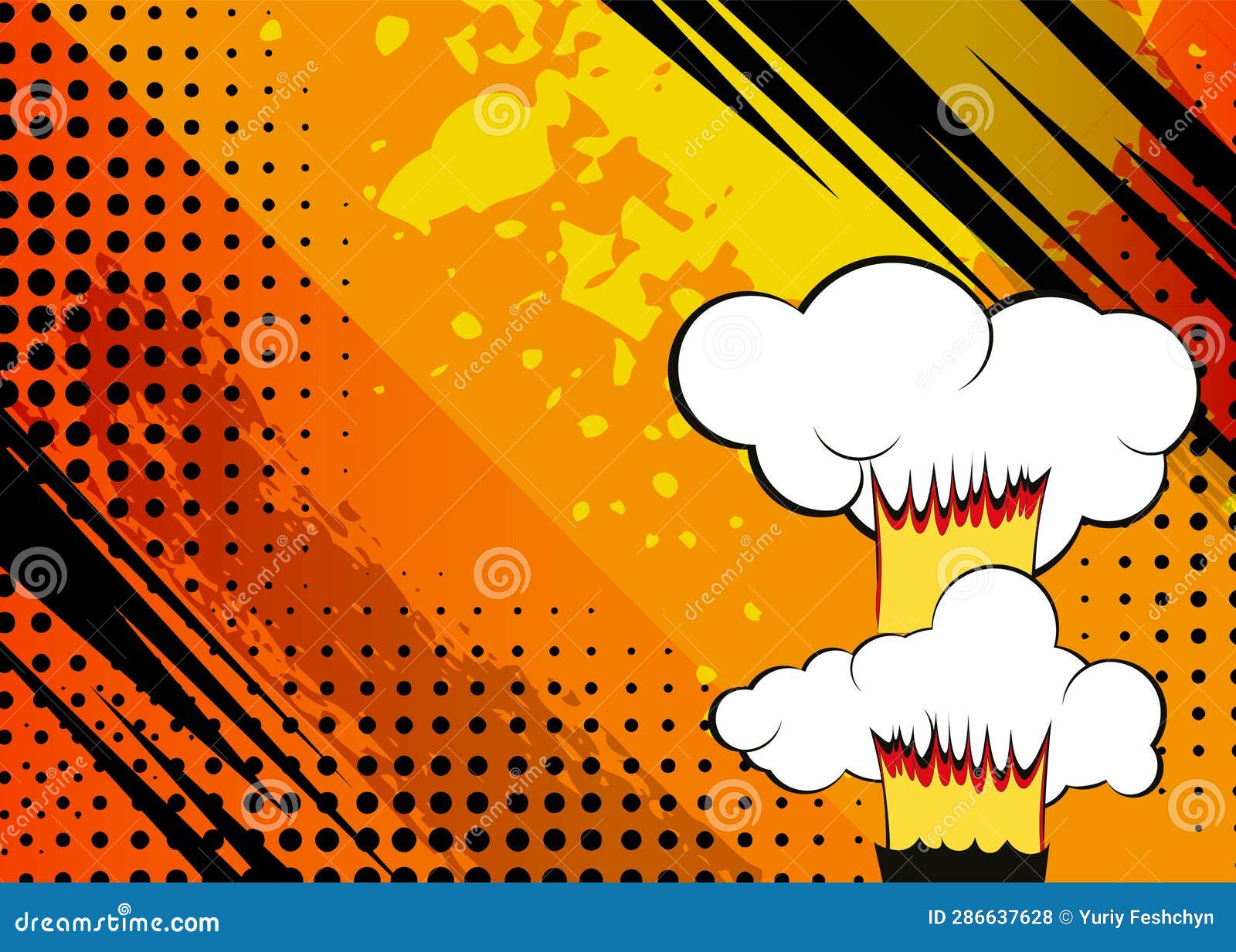 Cartoon Comic Powerful Dynamic Textures and Grunge Effects. Vector Pop ...