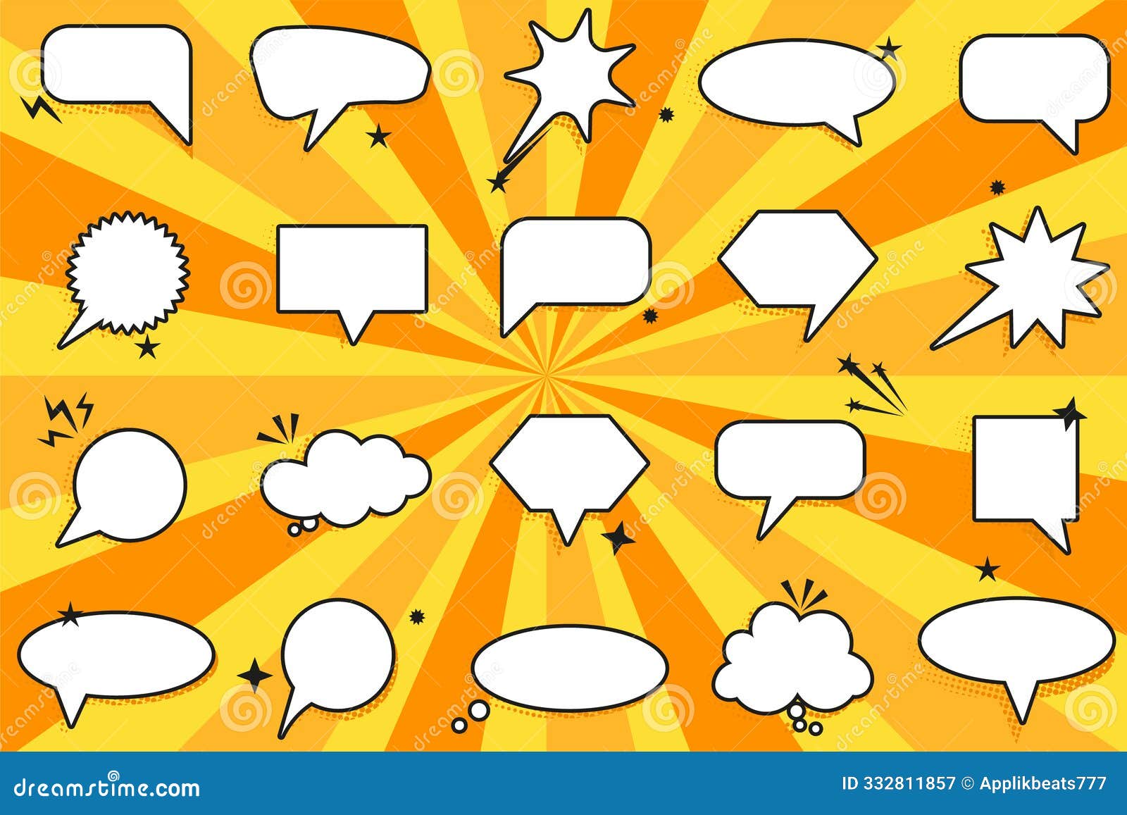 Cartoon Comic Speech Bubble Collection. Set of Comic Speech Bubble with ...
