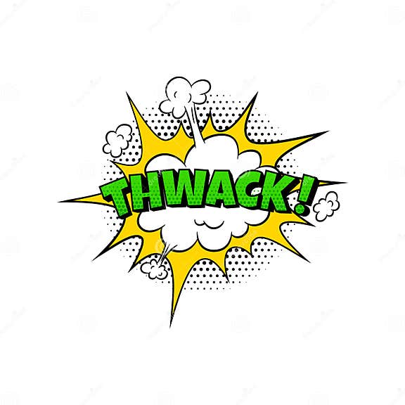 Cartoon Comic Speech Bubble with Dotted Pattern, THWACK Word Expression ...