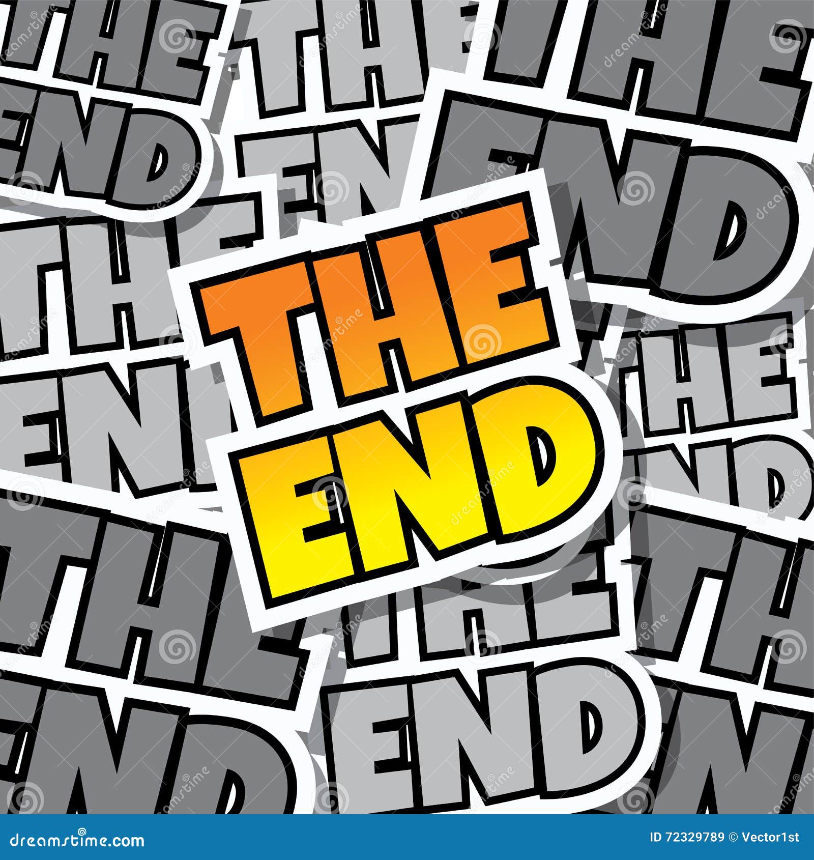 Cartoon comic text the end stock vector. Illustration of message - 72329789