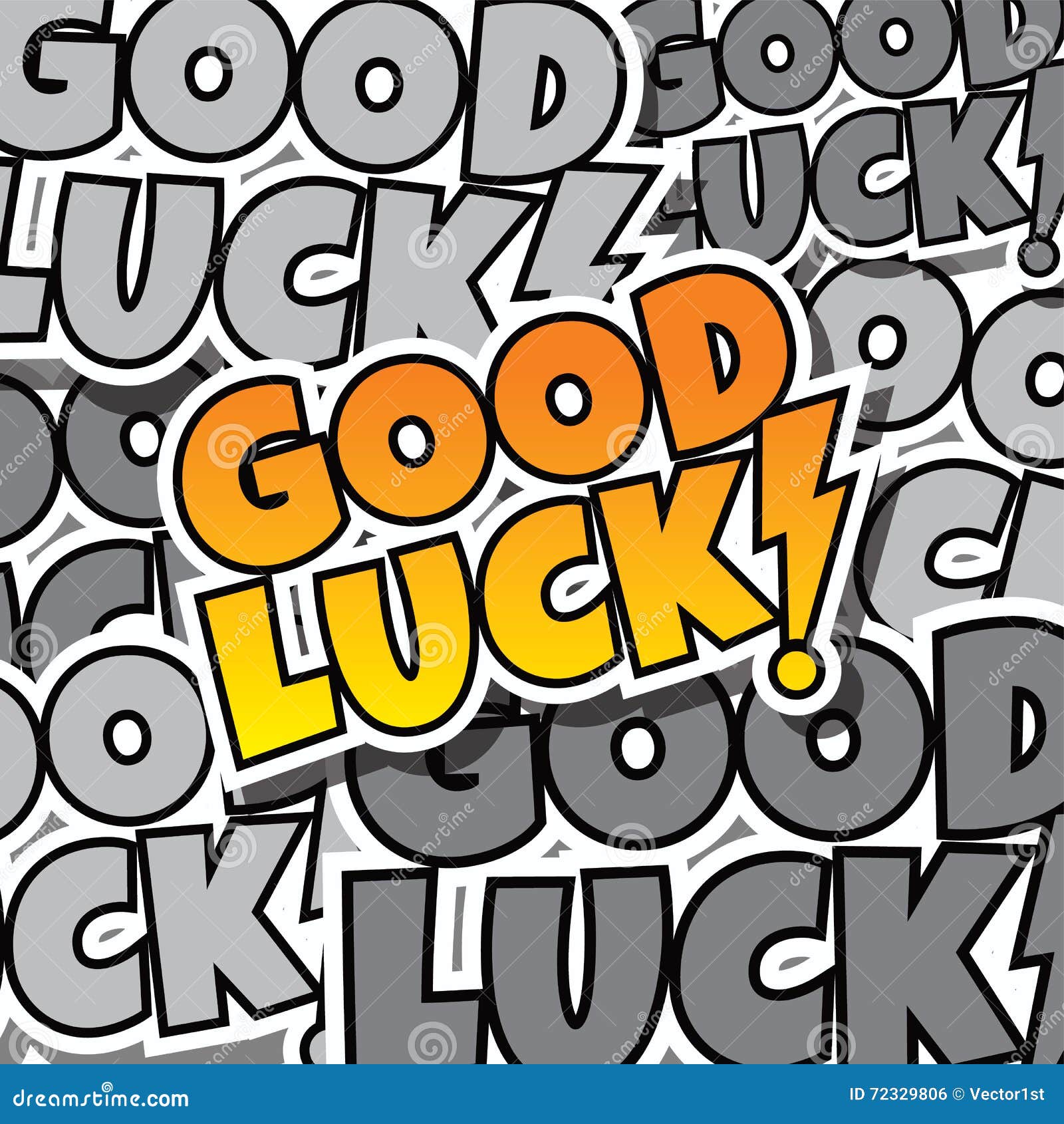 Cartoon Comic Text Good Luck Stock Vector - Illustration of text ...