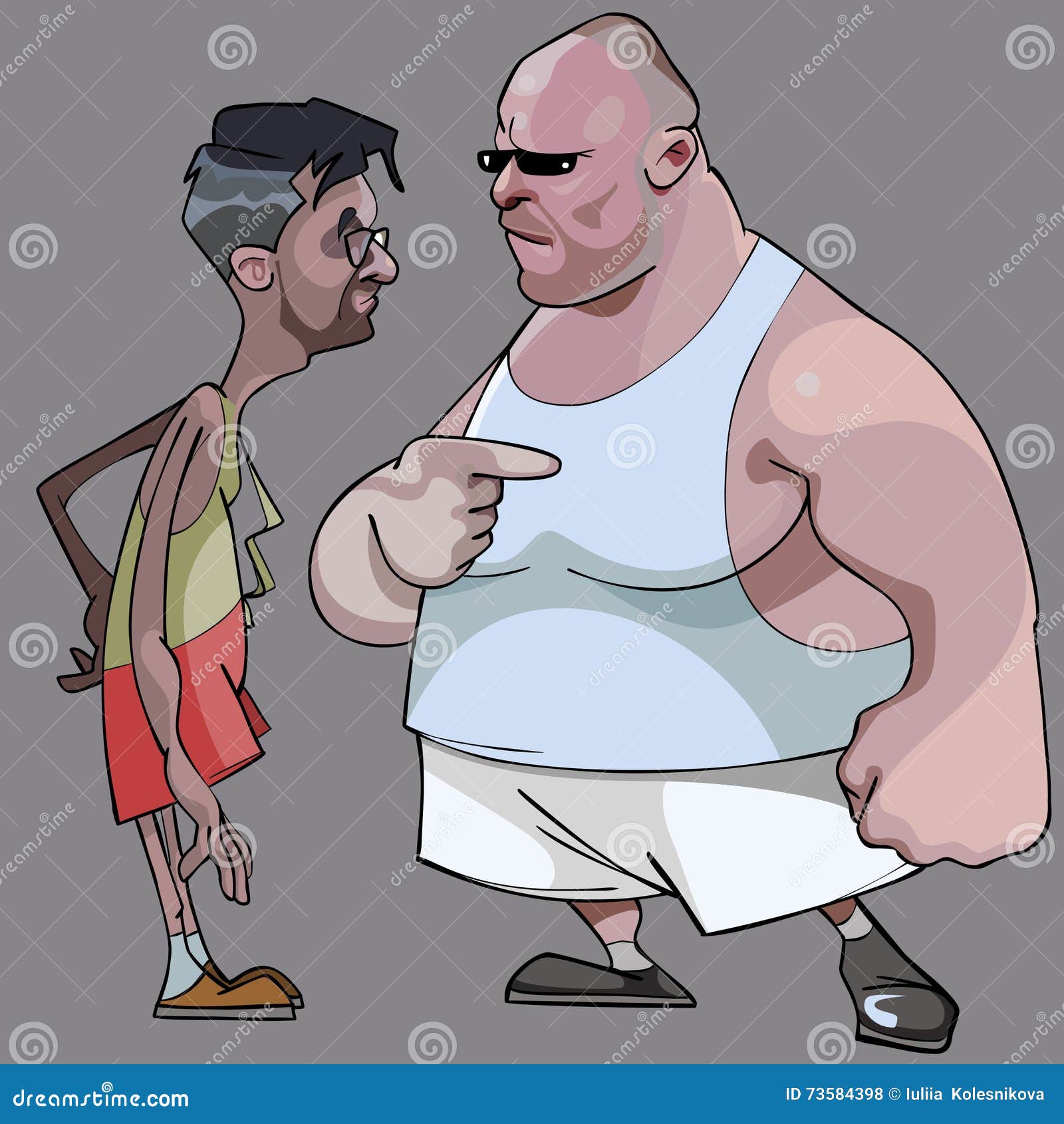 Cartoon Comic Thin Man and the Fat Man Talk Stock Vector - Illustration ...