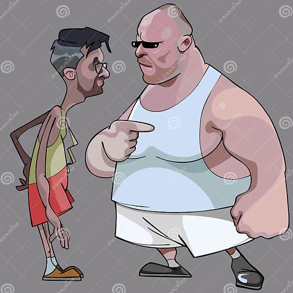 Cartoon Comic Thin Man and the Fat Man Talk Stock Vector - Illustration ...