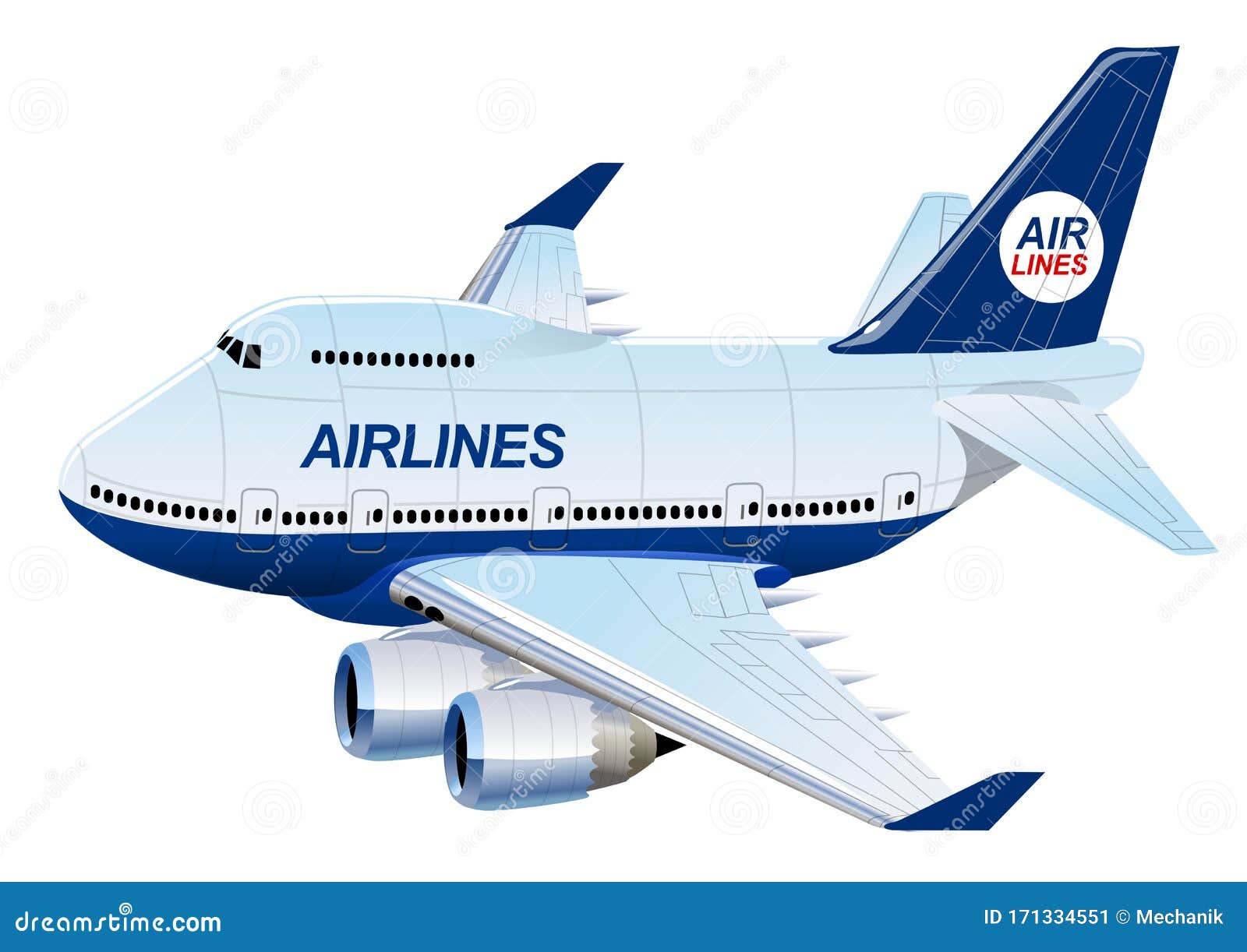 Cartoon Commercial Airplane Vector Illustration | CartoonDealer.com ...