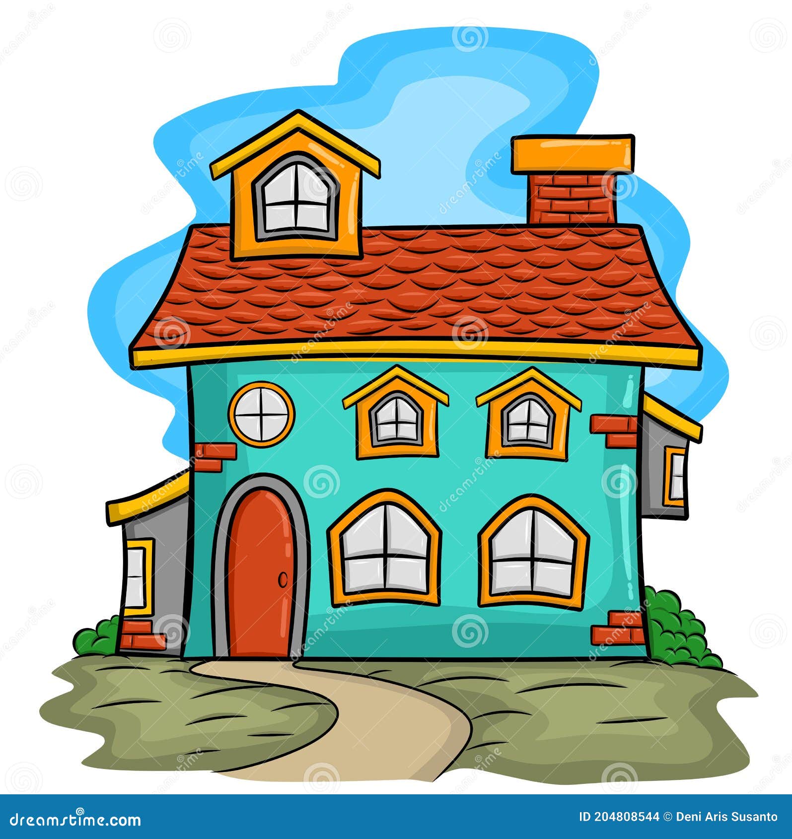 Cartoon common house stock vector. Illustration of nature - 204808544