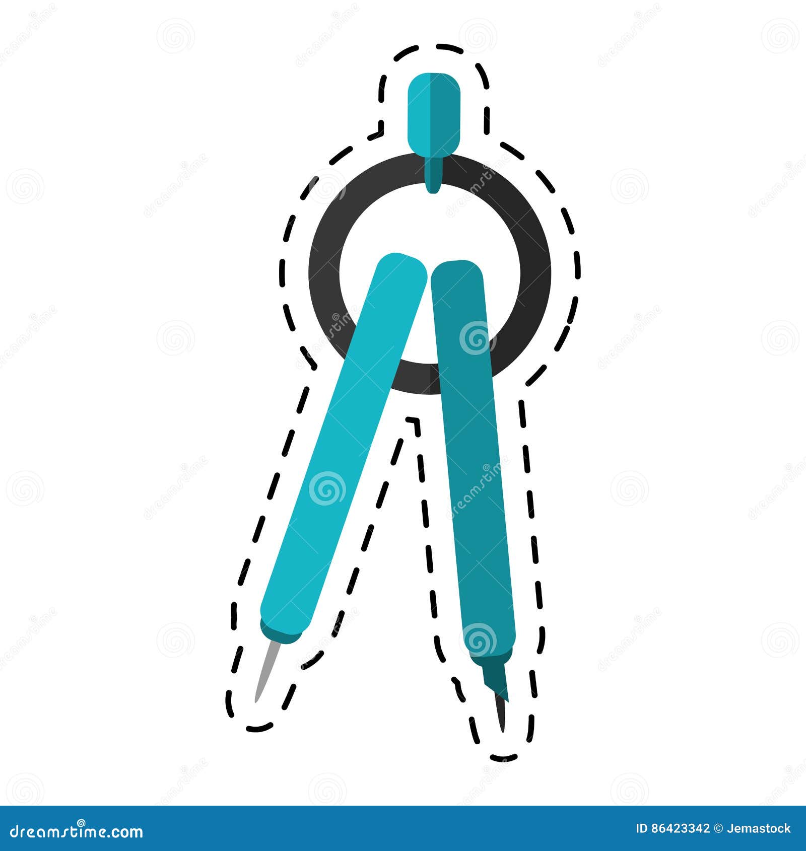 Cartoon Compass Geometry Drawing School Stock Vector - Illustration of ...