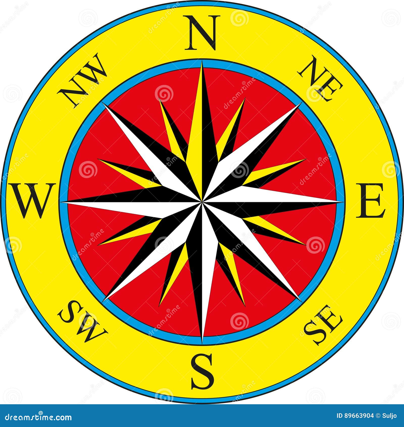 Cartoon Compass Vector stock vector. Illustration of orientation - 89663904