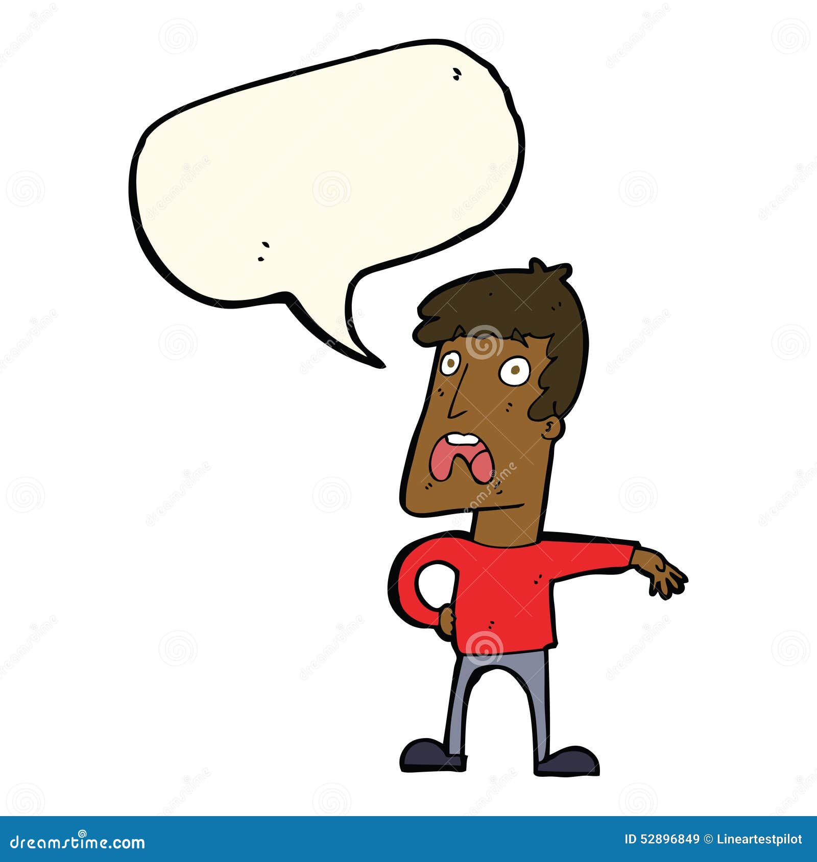 Cartoon Complaining Man with Speech Bubble Stock Illustration ...