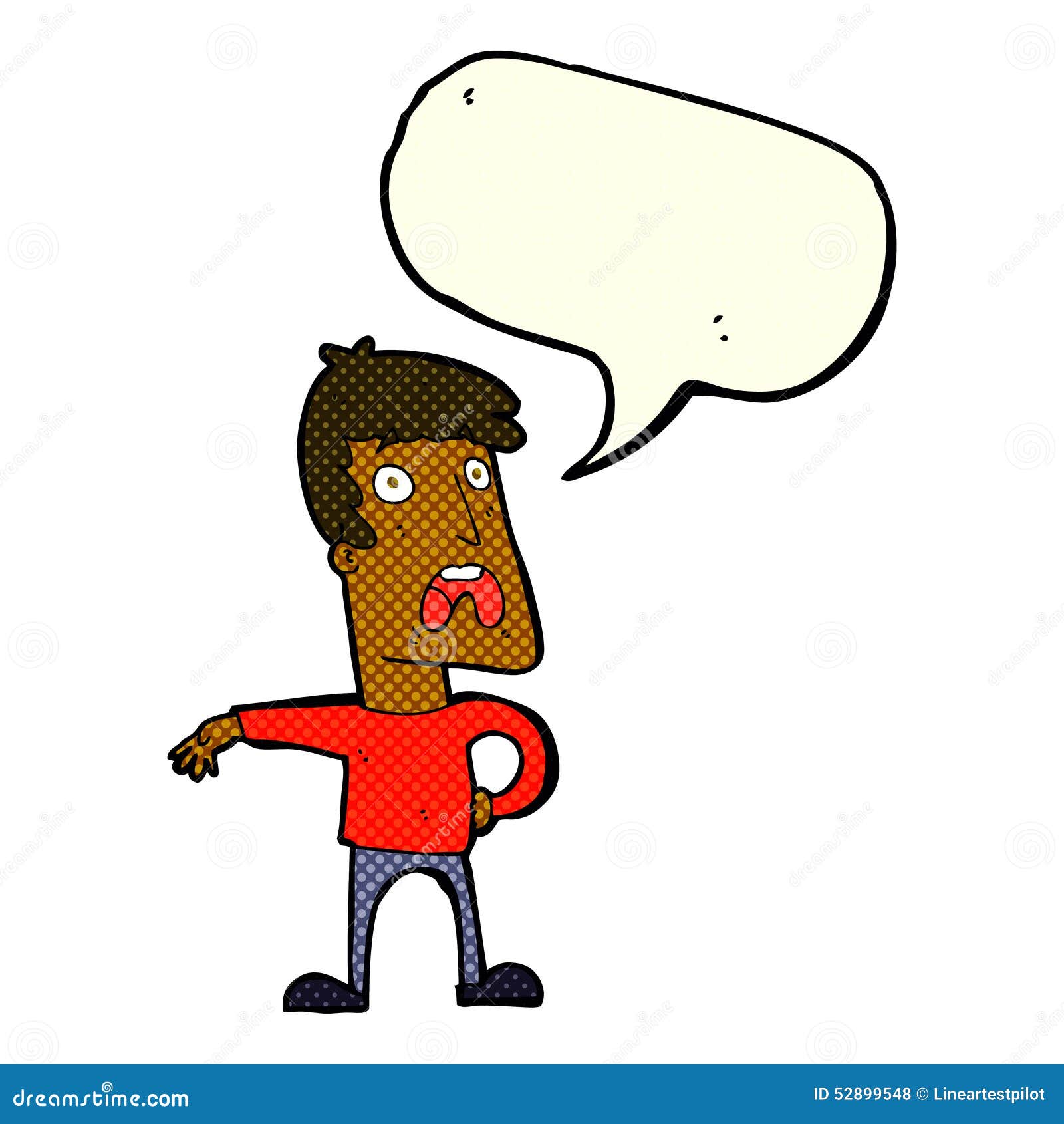 Cartoon Complaining Man with Speech Bubble Stock Illustration ...