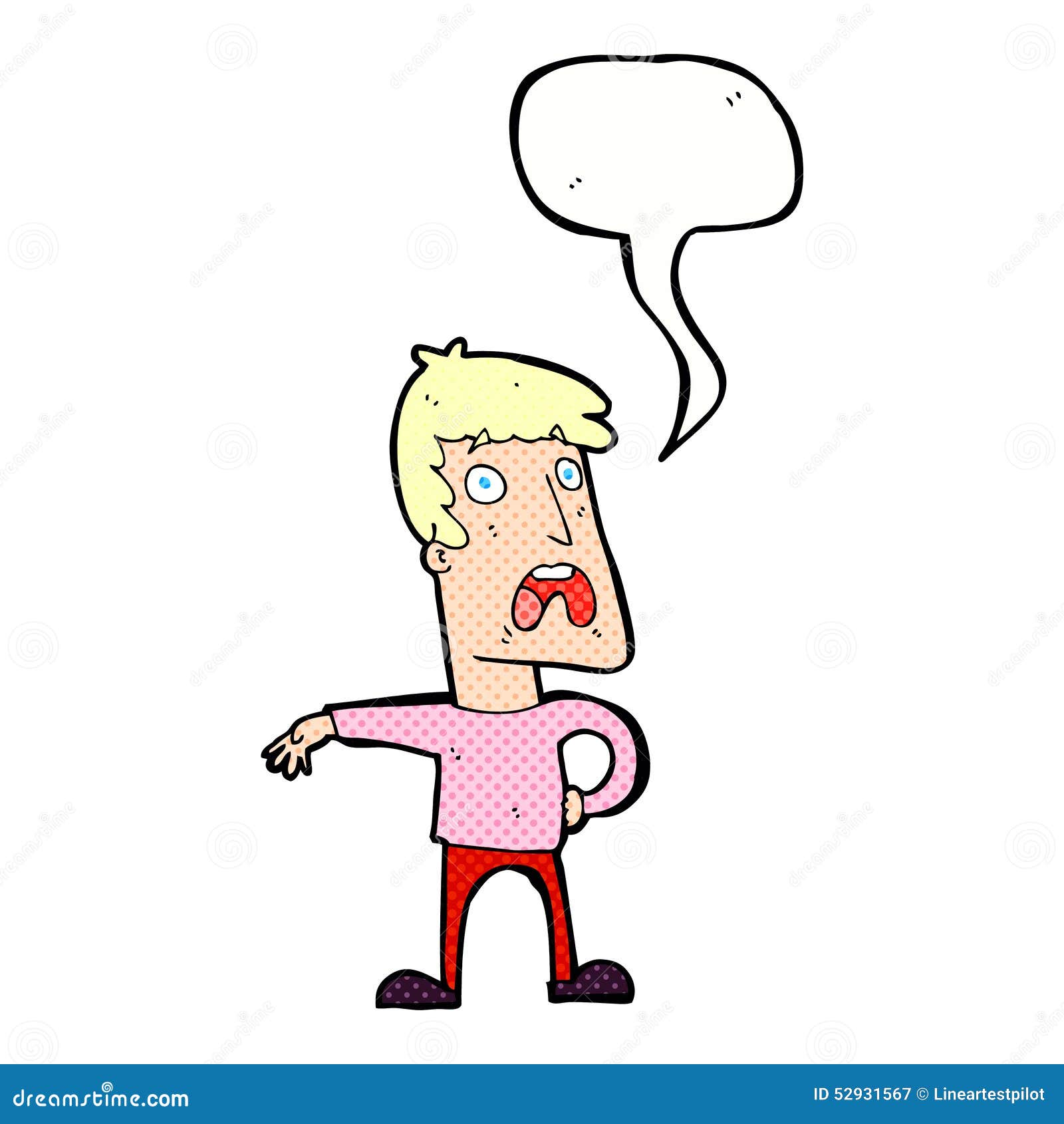 Cartoon Complaining Man with Speech Bubble Stock Illustration ...