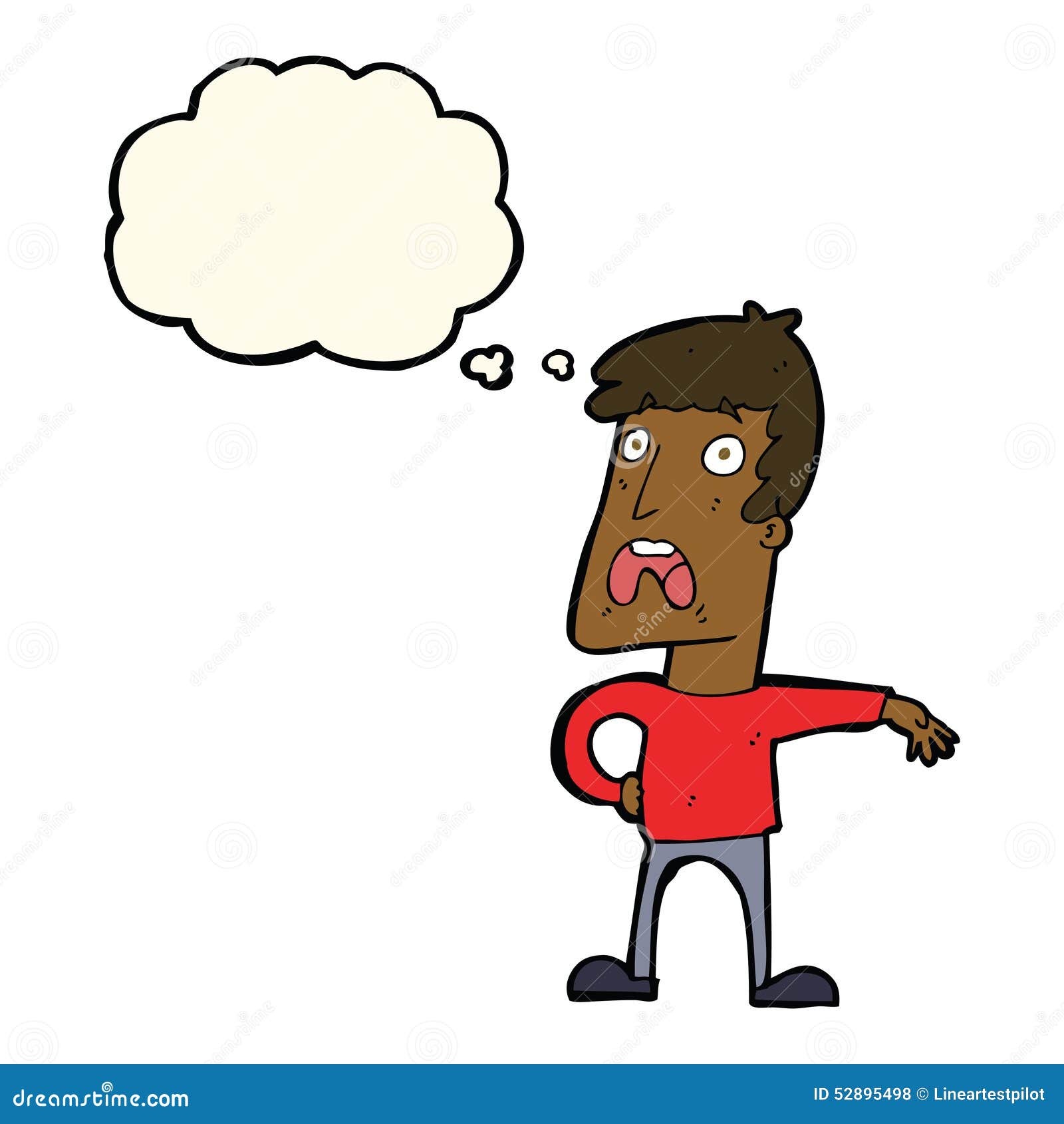 Cartoon Complaining Man with Thought Bubble Stock Illustration ...