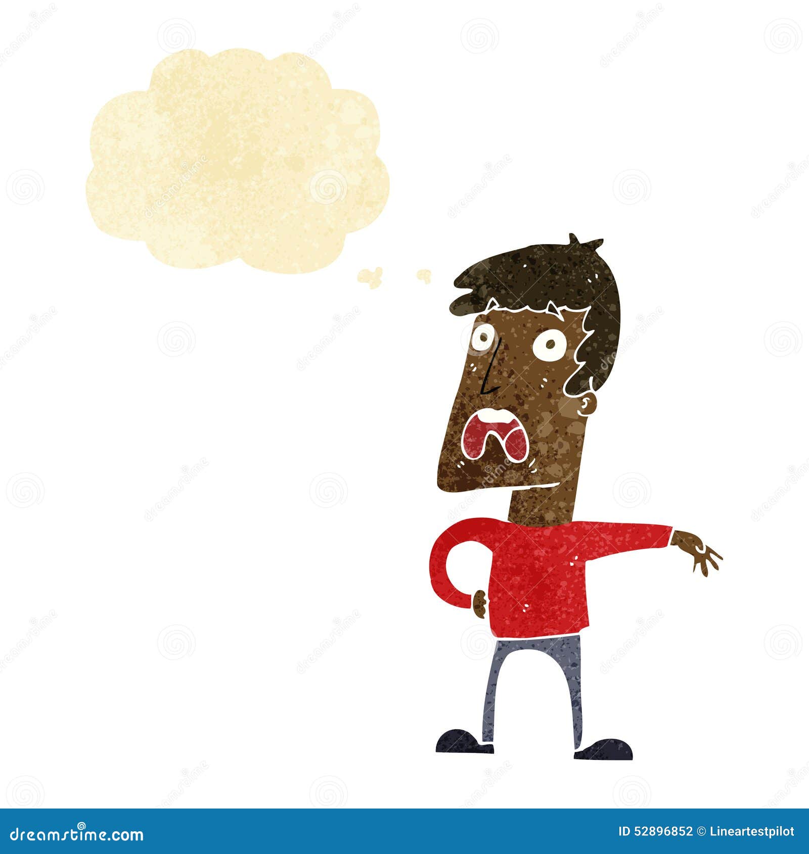 Cartoon Complaining Man with Thought Bubble Stock Illustration ...