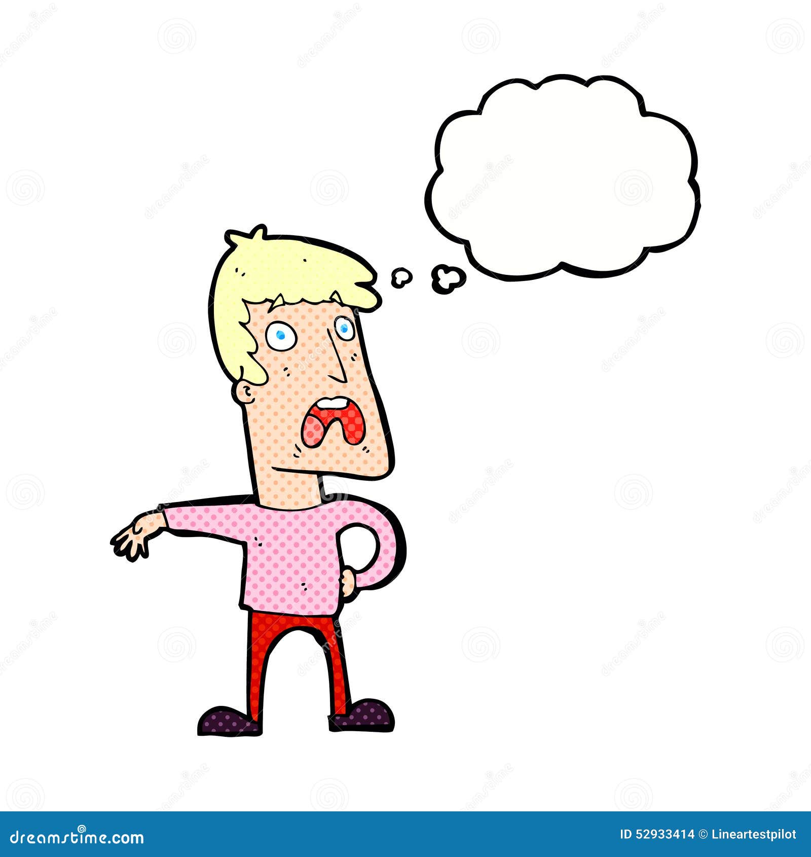 Cartoon Complaining Man with Thought Bubble Stock Illustration ...
