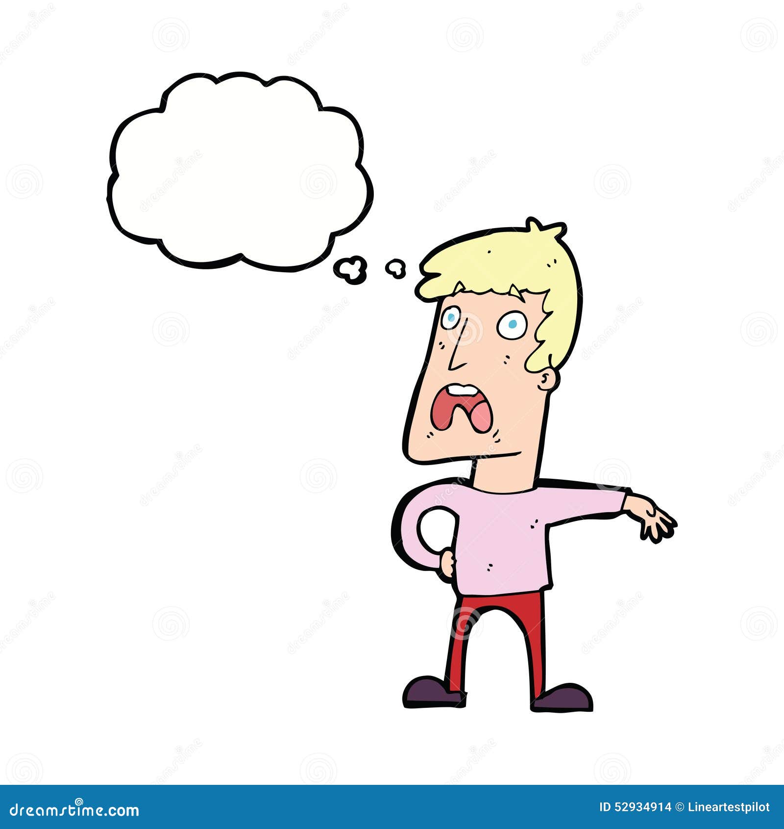 Cartoon Complaining Man with Thought Bubble Stock Illustration ...