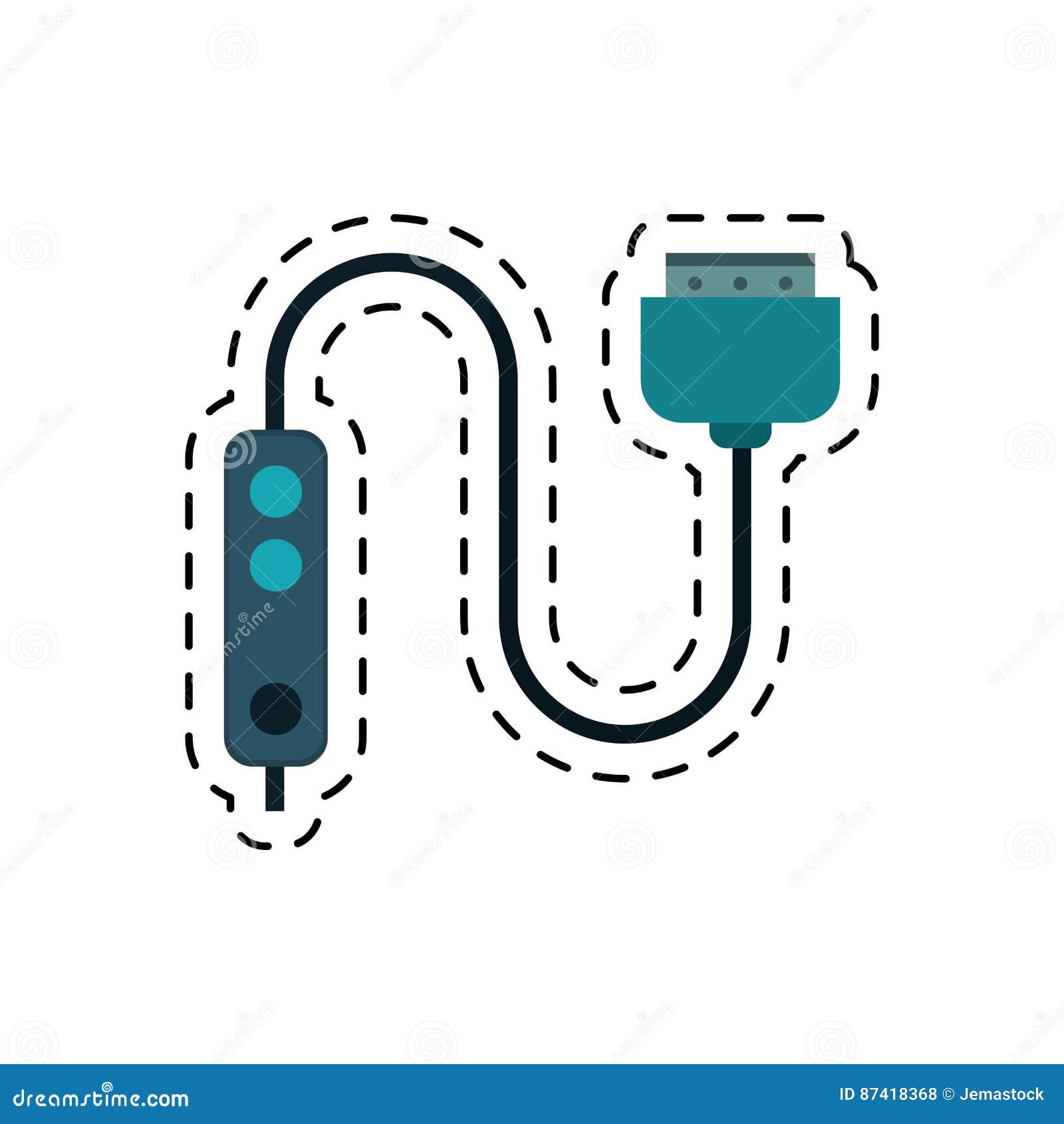 Cartoon Computer Cable Connection Plug Stock Vector - Illustration of ...