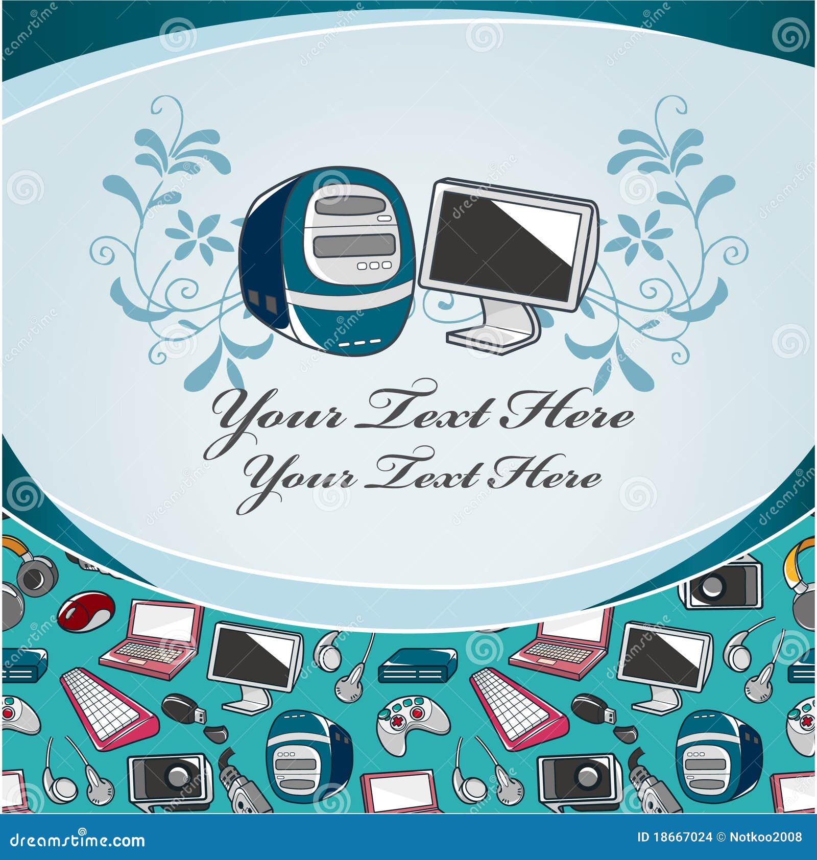 Cartoon computer card stock vector. Illustration of audio - 18667024