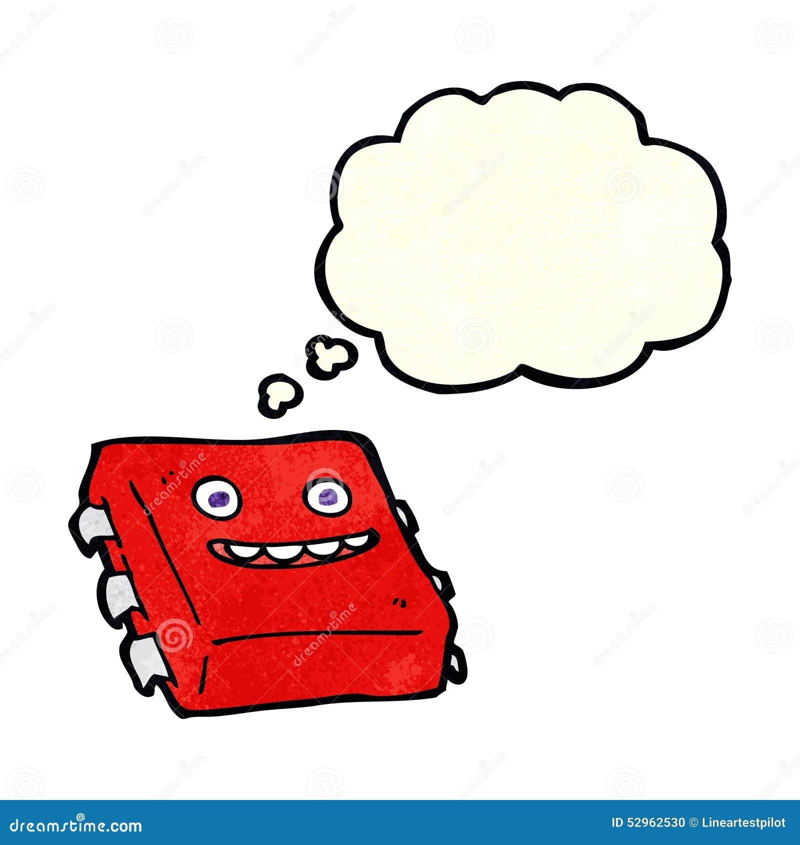 Cartoon Computer Chip with Thought Bubble Stock Illustration ...