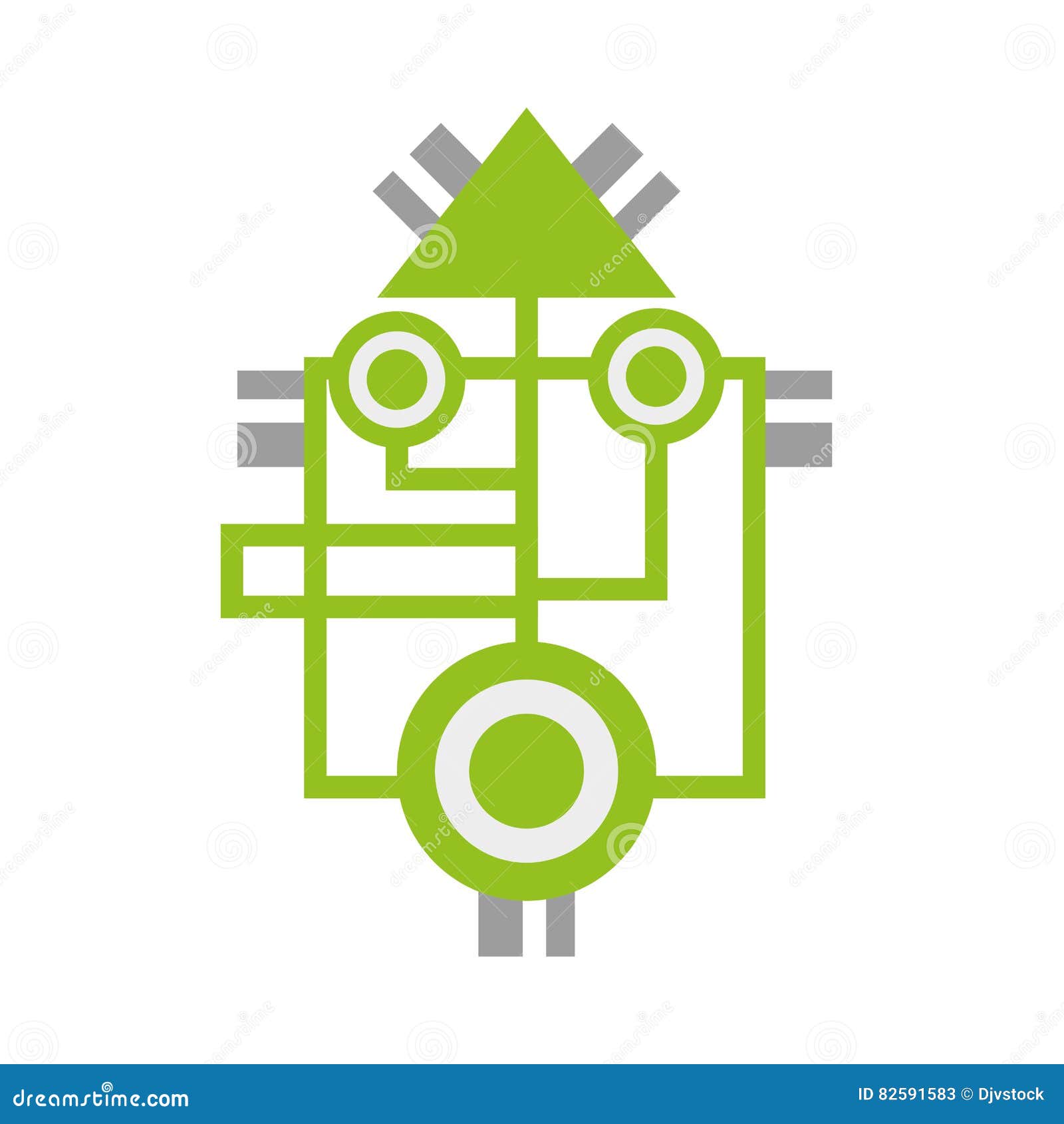 Cartoon Computer Circuit Arrow Electronic Component Stock Illustration ...
