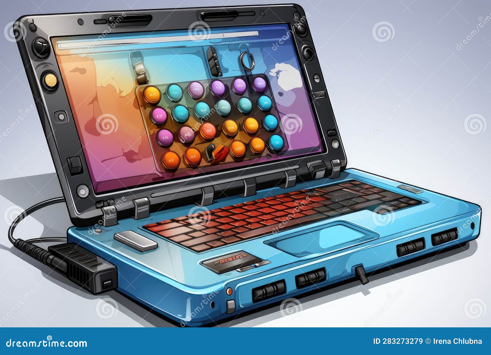 Cartoon Computer for Gaming. Generative AI Stock Illustration ...