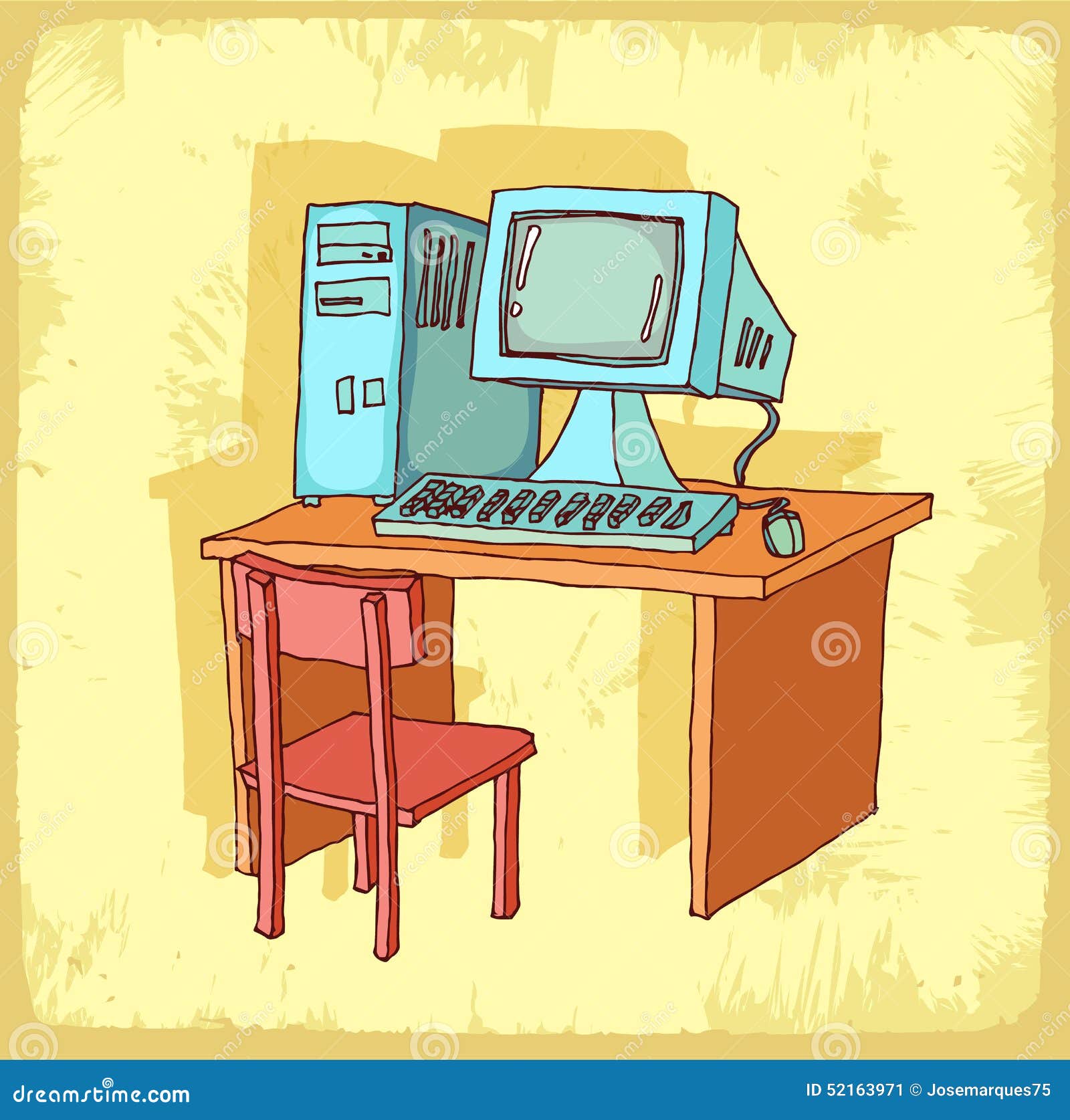 Cartoon Computer Illustration, Vector Icon. Stock Vector - Illustration ...