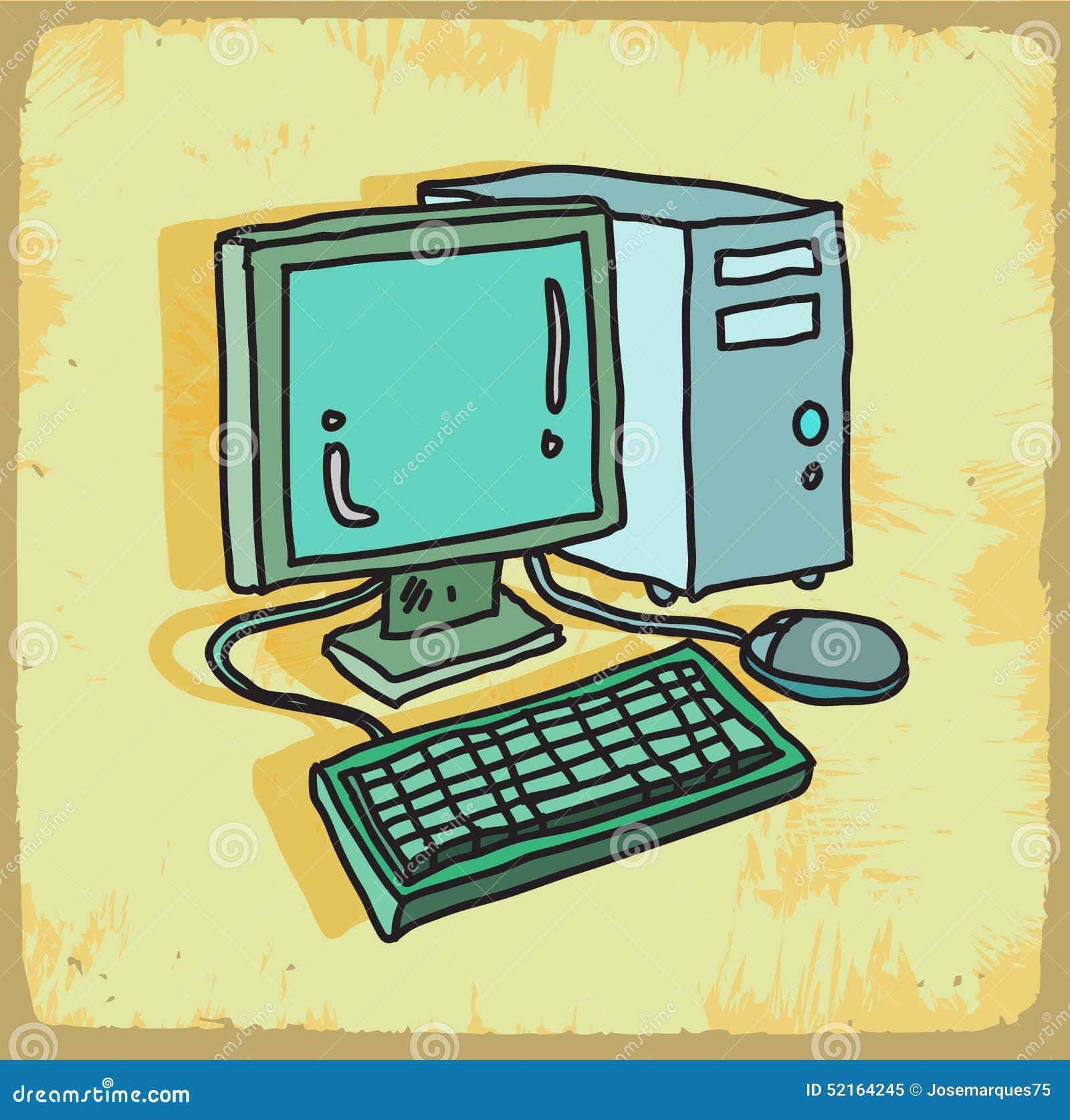 Cartoon Computer Illustration, Vector Icon. Stock Vector - Illustration ...
