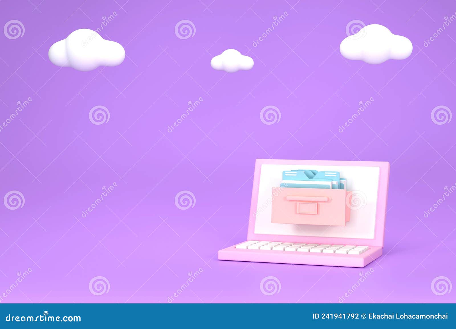 Cartoon Computer Screen Document Drawer Data Retention Stock ...