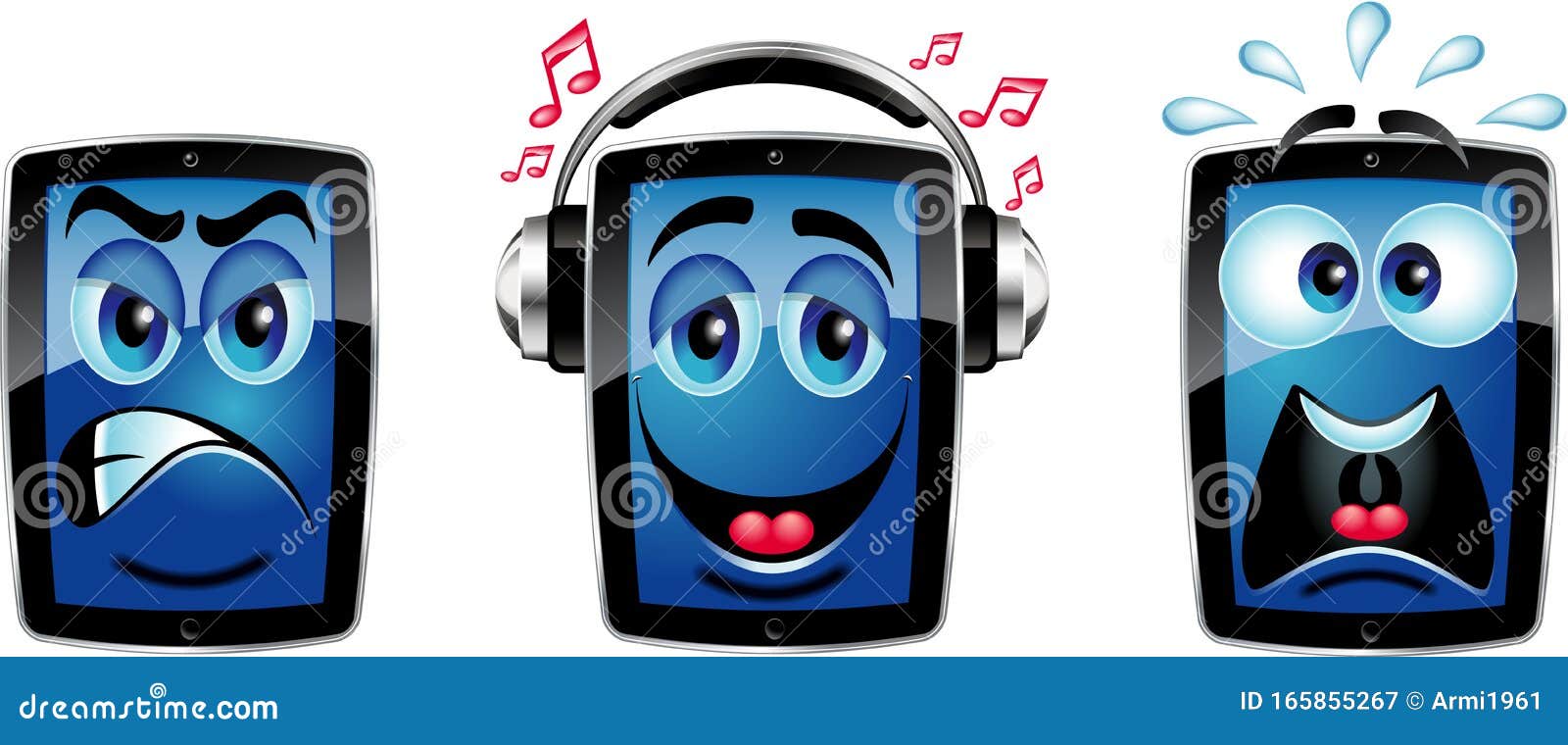 Cartoon computer tablets stock vector. Illustration of flat - 165855267