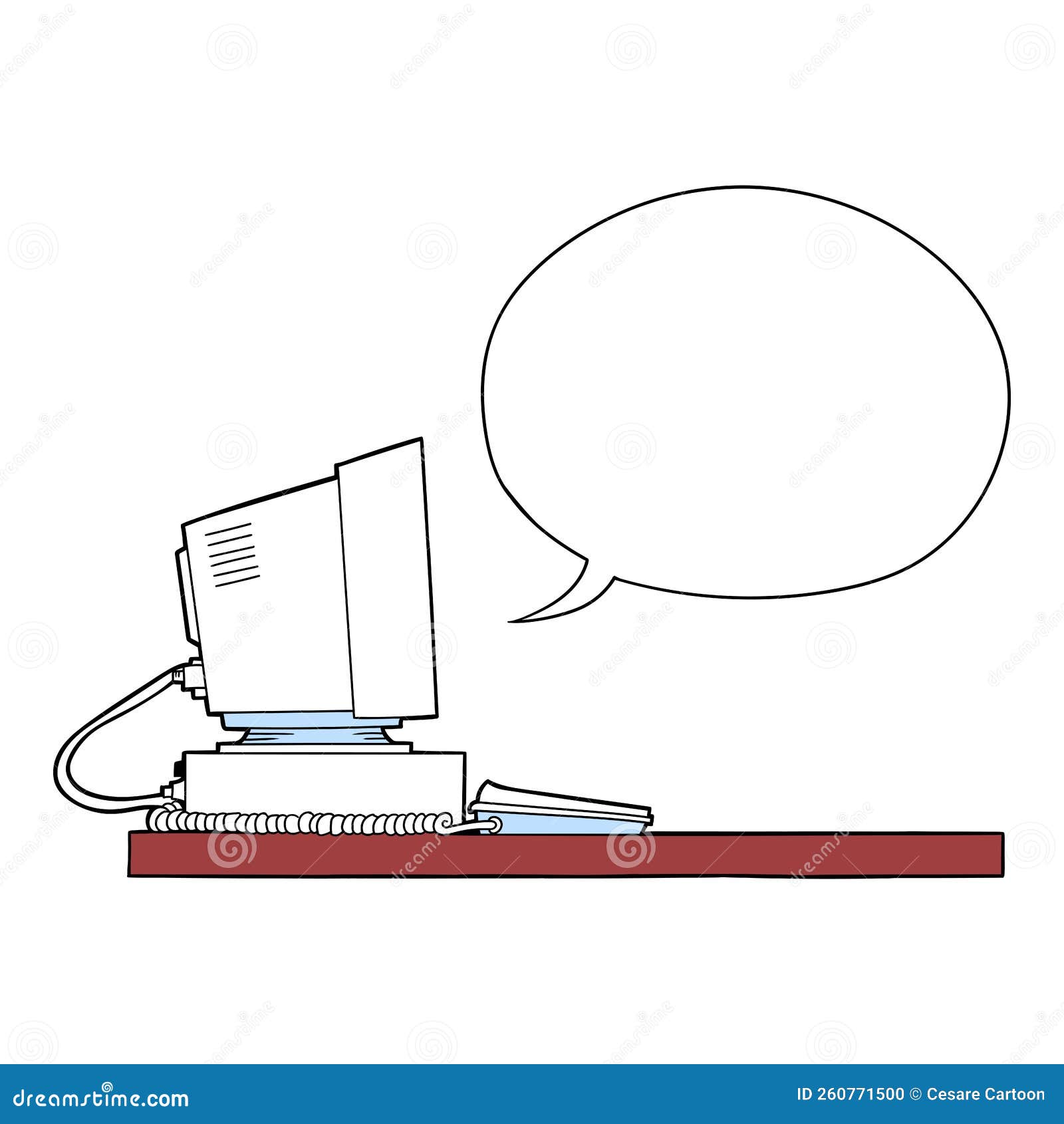 Cartoon computer talk stock vector. Illustration of vintage - 260771500