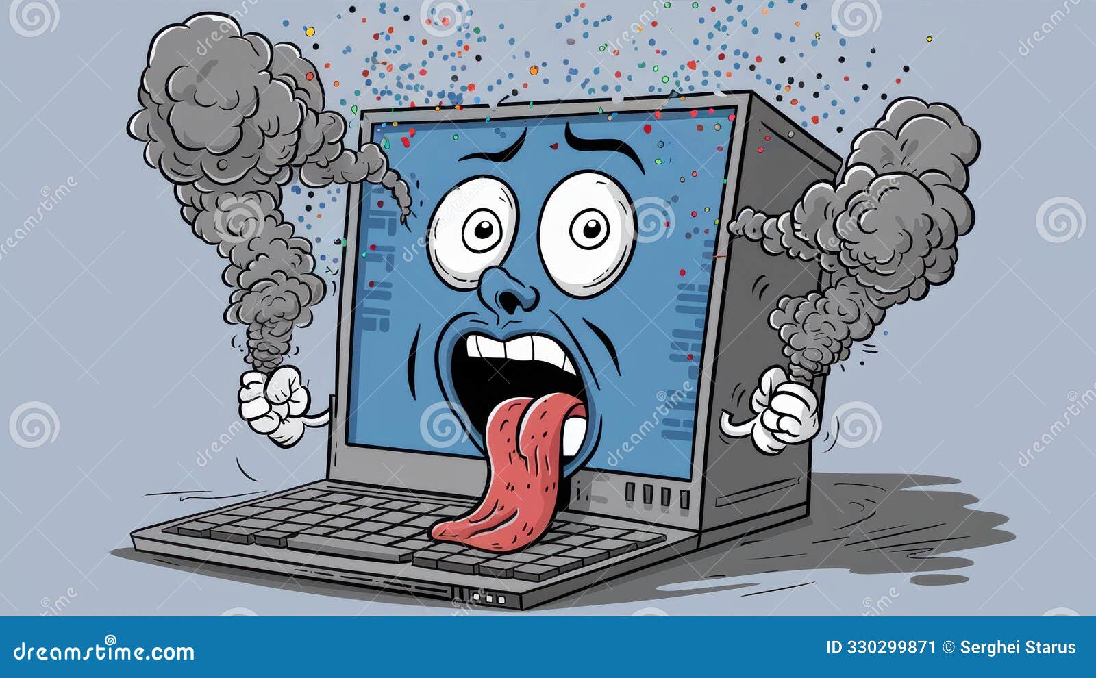A Cartoon Computer with a Tongue Sticking Out of it, AI Stock Image ...