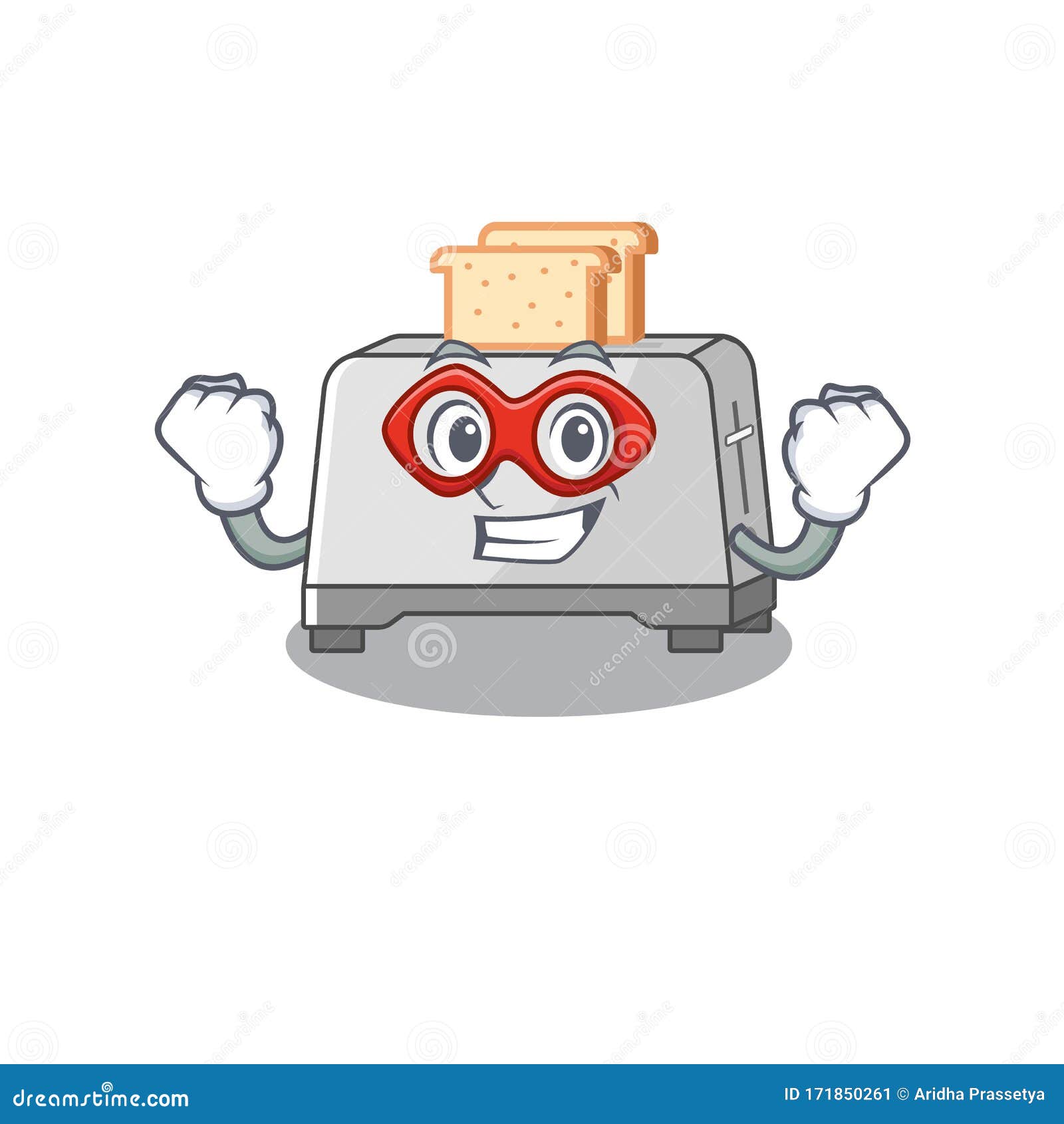 A Cartoon Concept of Bread Toaster Performed As a Super Hero Stock ...