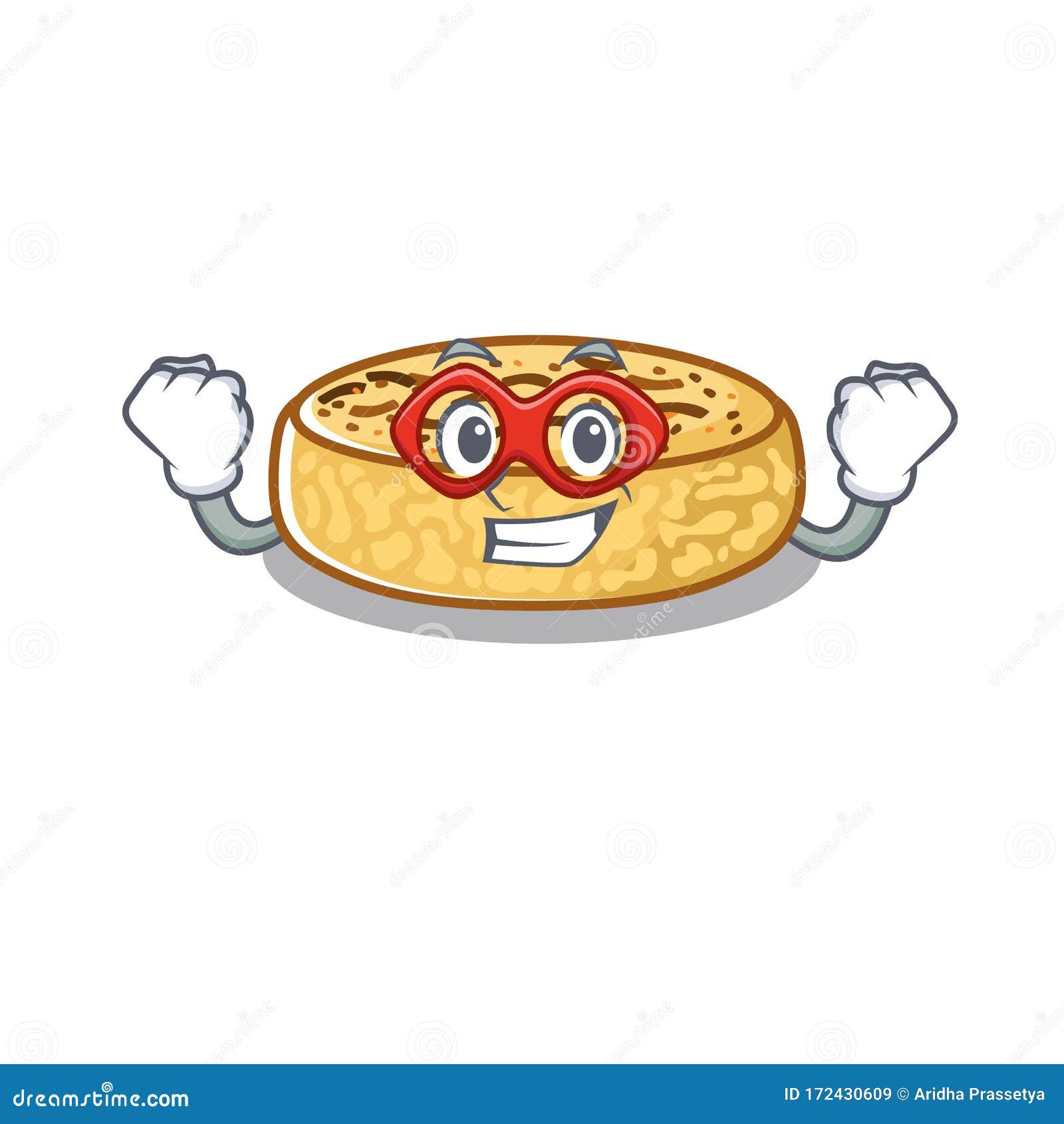 A Cartoon Concept of Crumpets Performed As a Super Hero Stock Vector ...