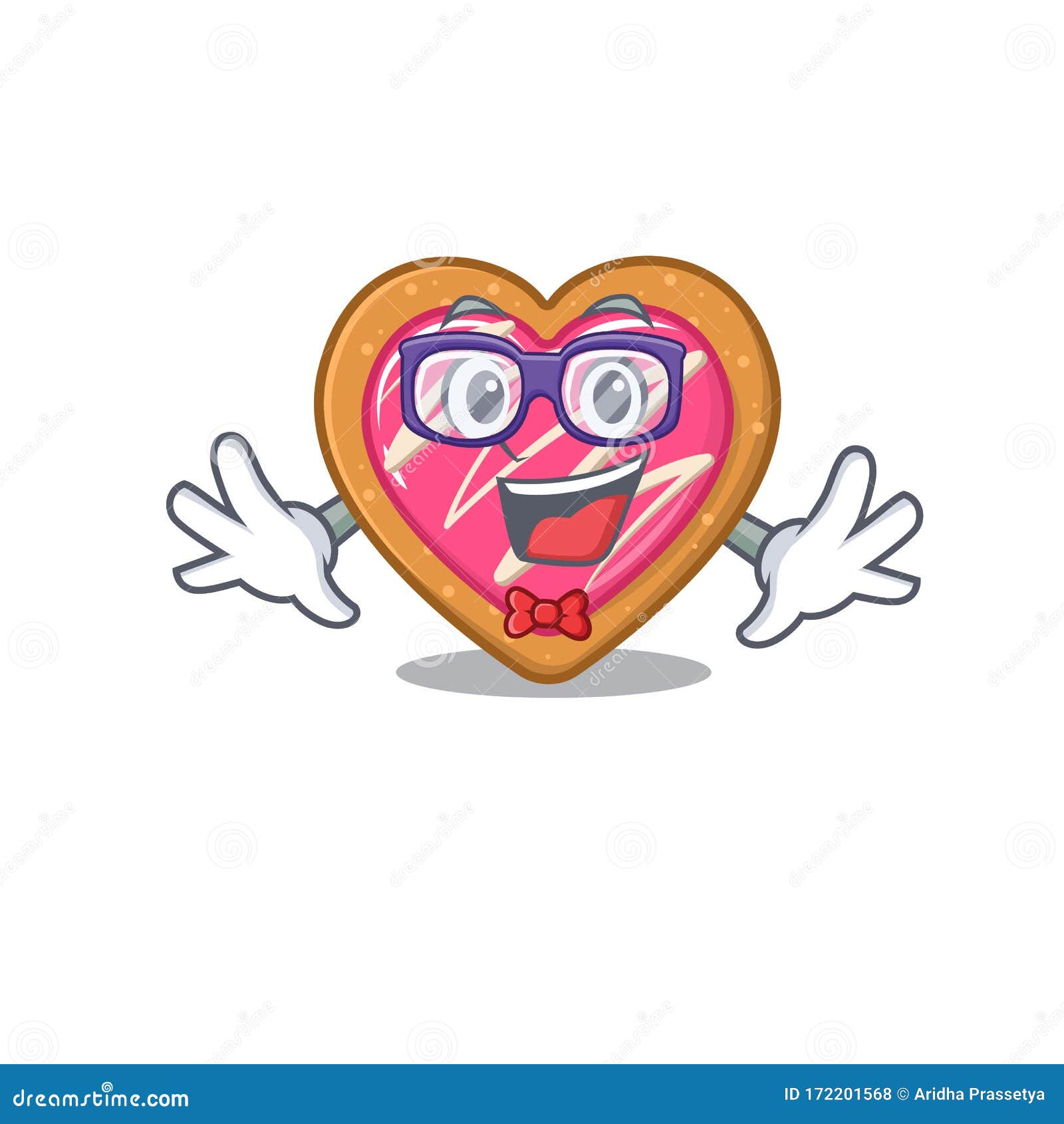 A Cartoon Concept of Geek Cookie Heart Design Stock Vector ...