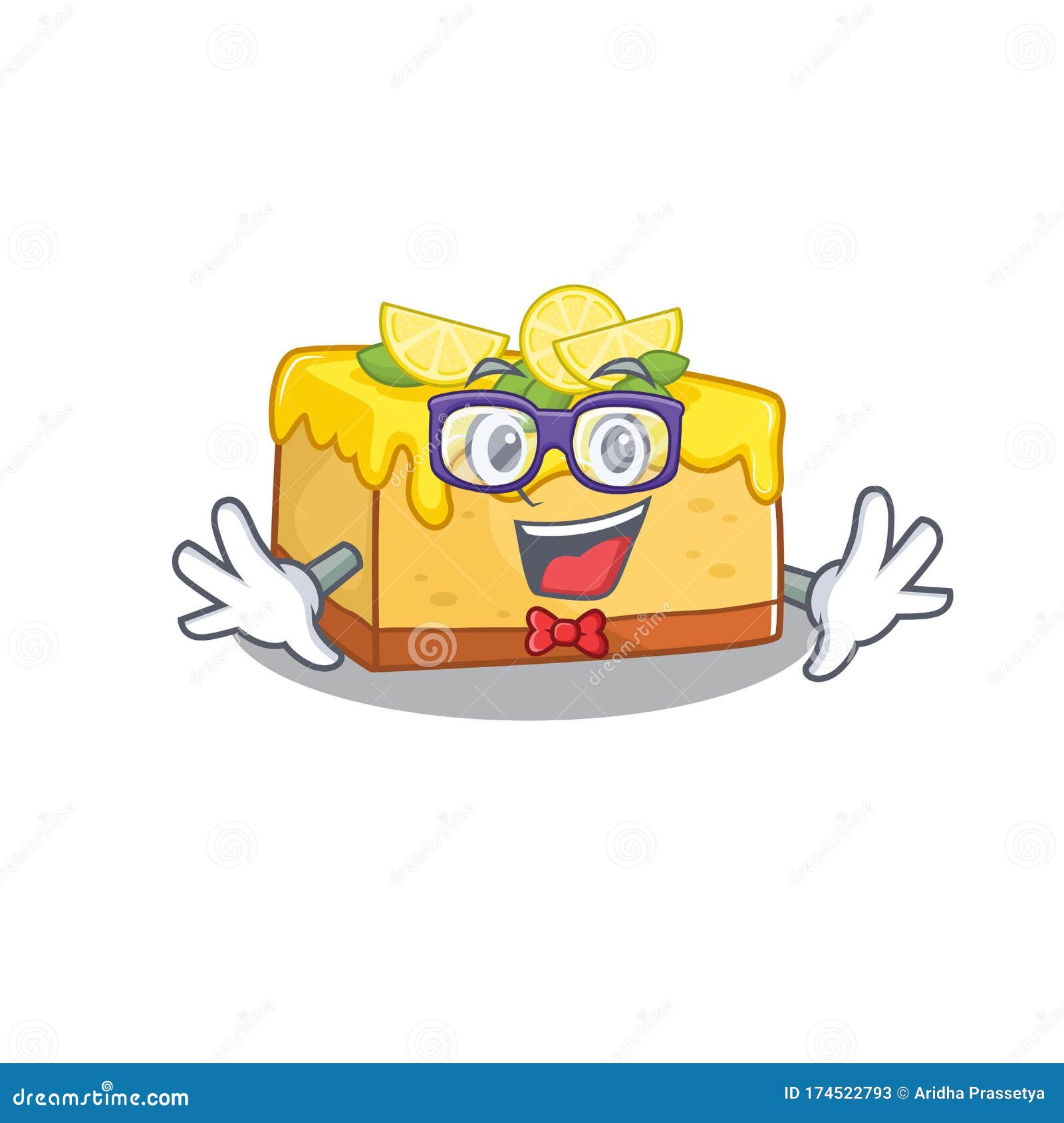 A Cartoon Concept of Geek Lemon Cheesecake Design Stock Vector ...