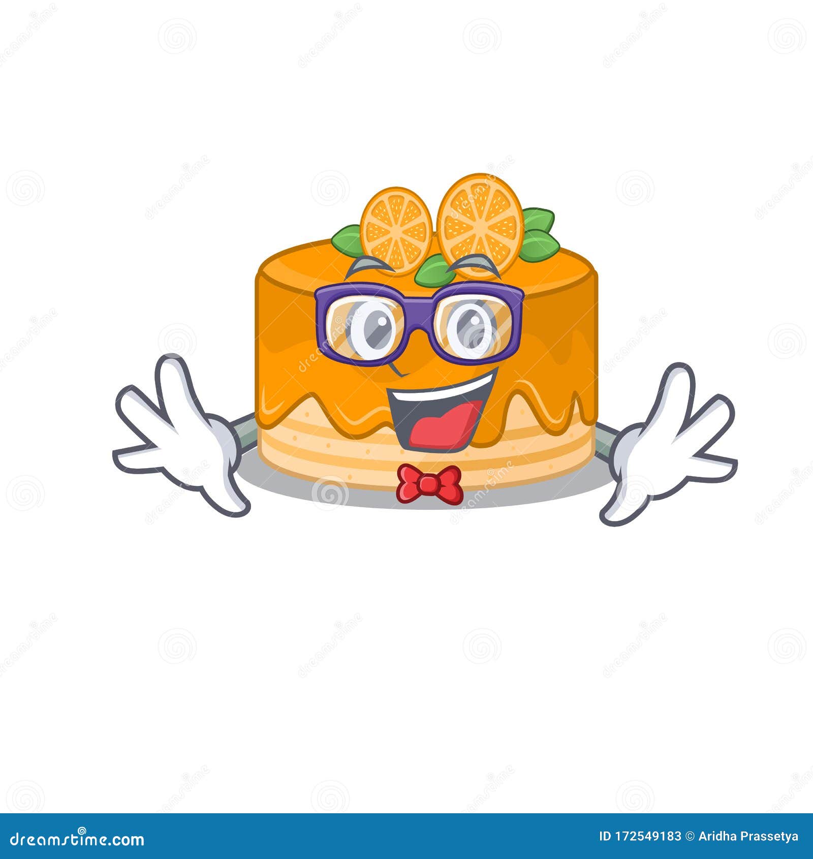 A Cartoon Concept of Geek Orange Cake Design Stock Vector ...