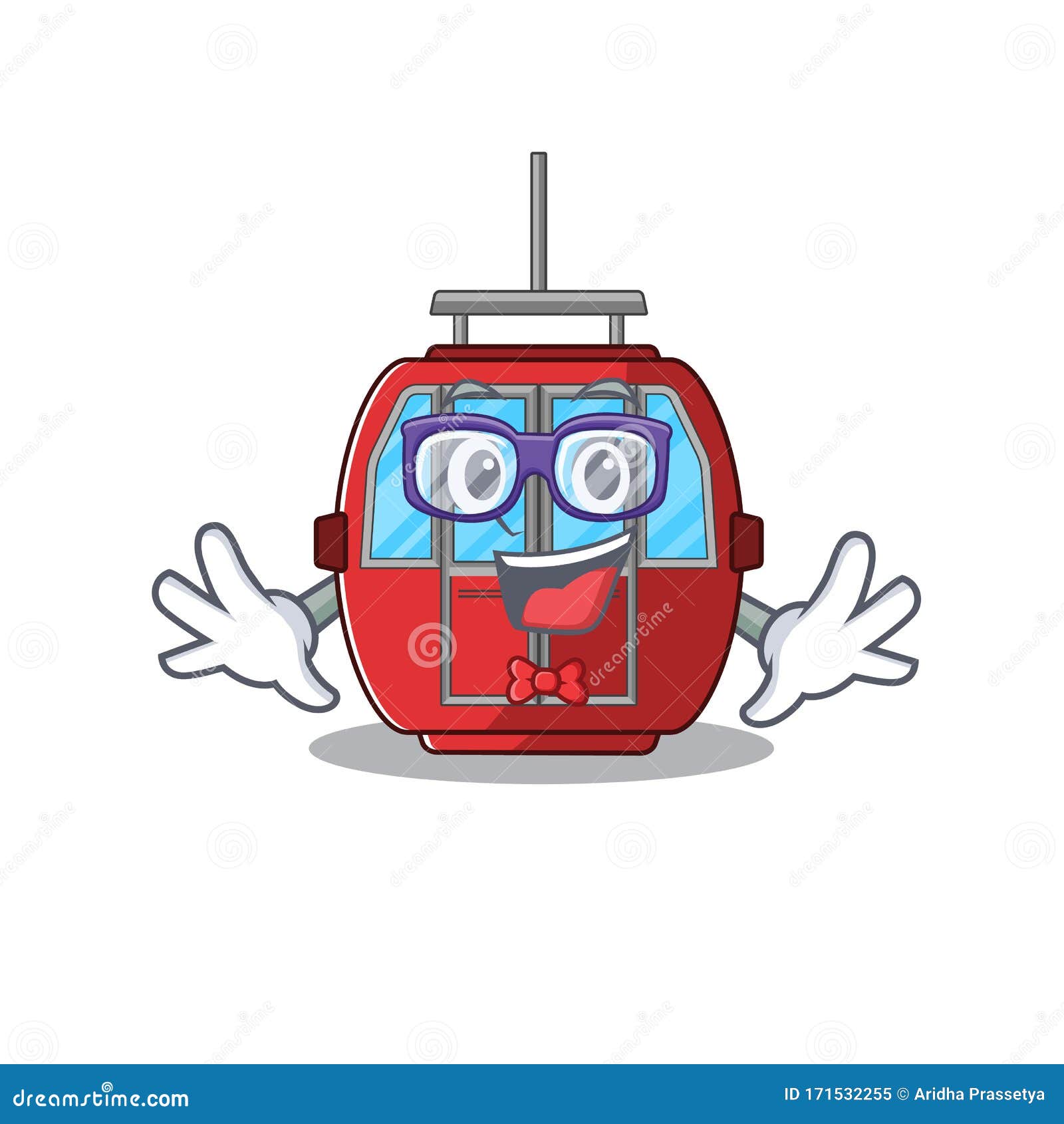 A Cartoon Concept of Geek Ropeway Design Stock Vector - Illustration of ...