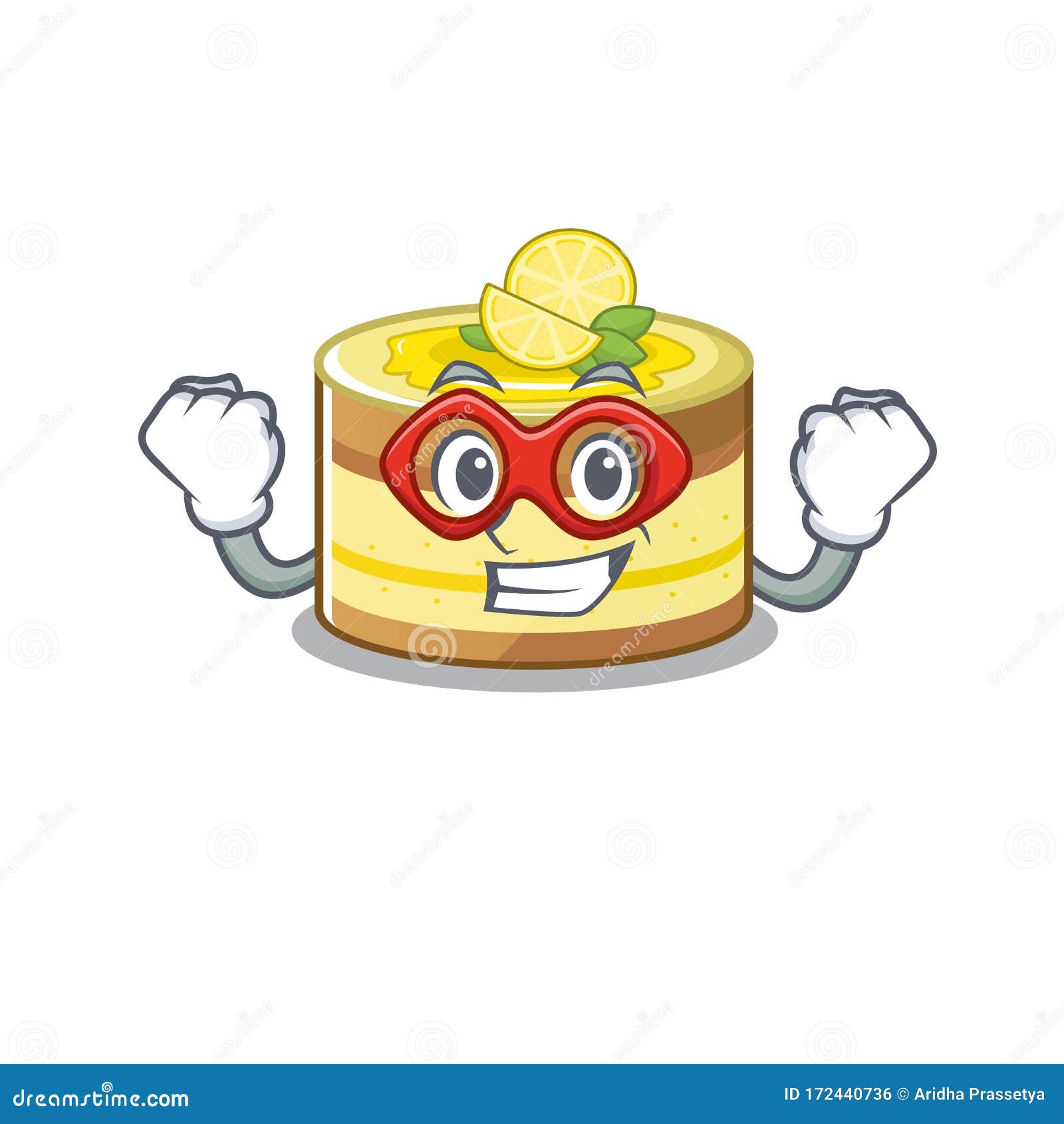 A Cartoon Concept of Lemon Cake Performed As a Super Hero Stock Vector ...