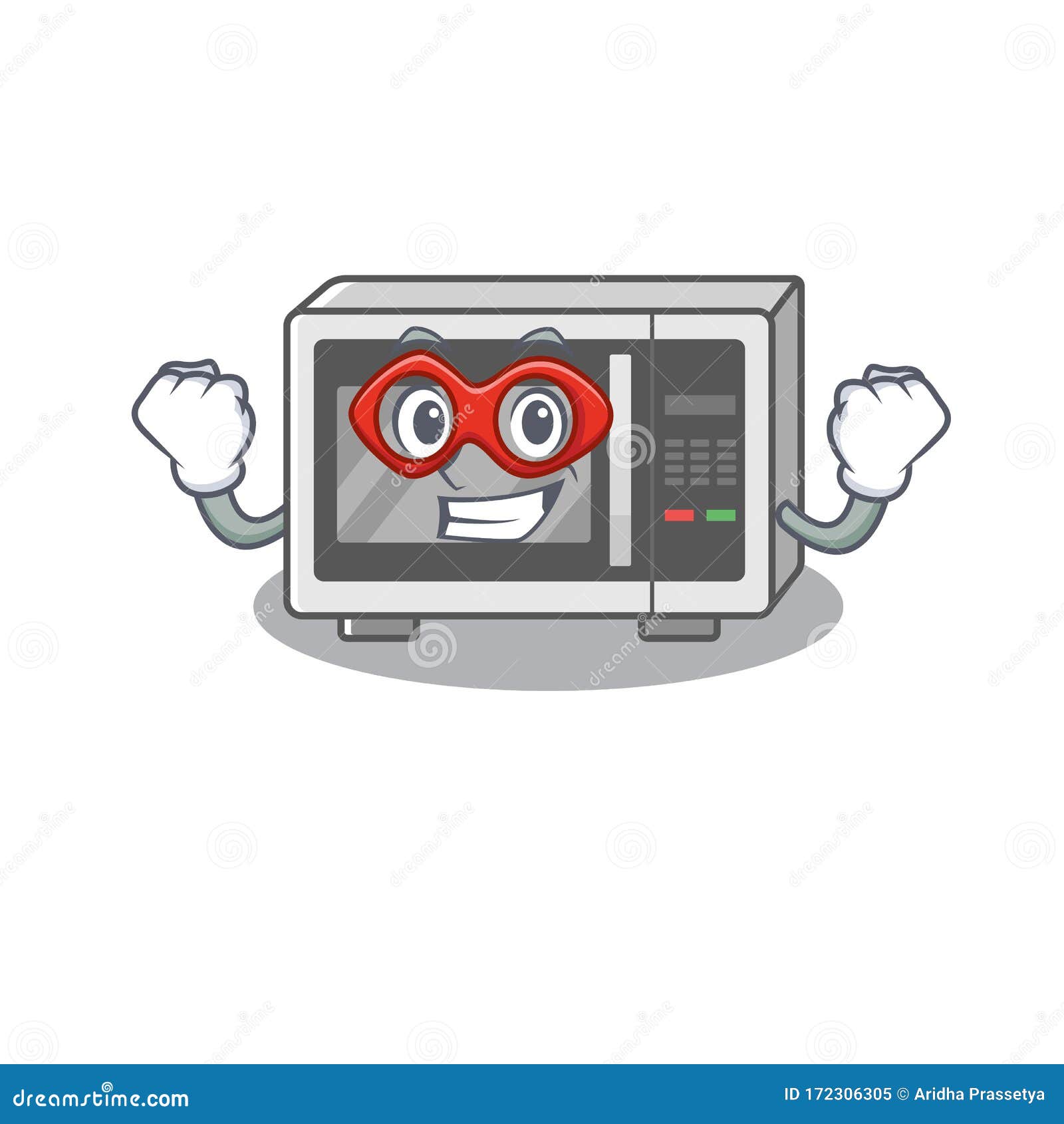 A Cartoon Concept of Microwave Performed As a Super Hero Stock Vector ...