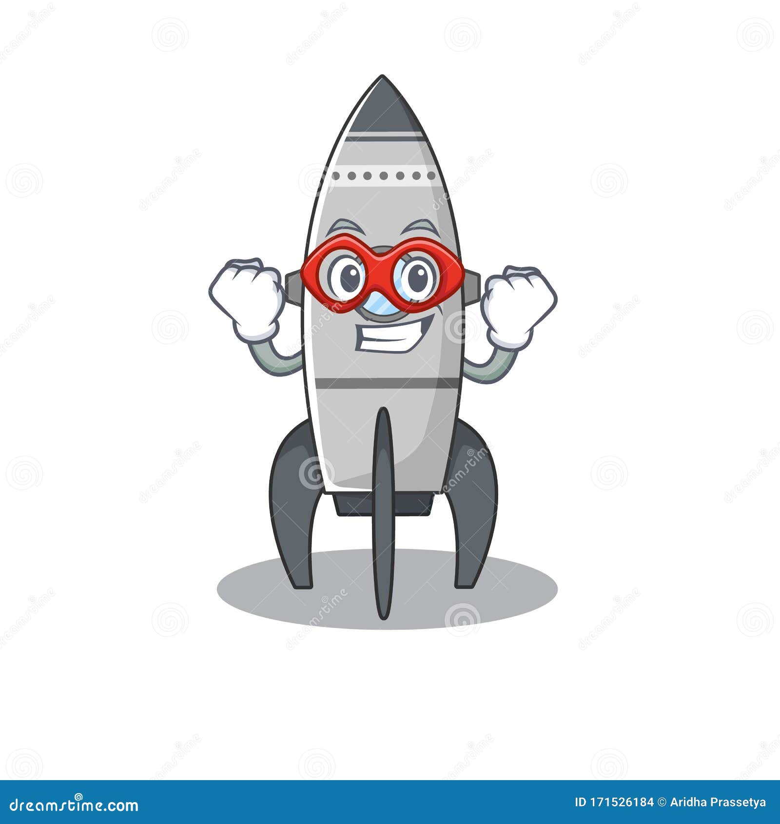 A Cartoon Concept of Rocket Performed As a Super Hero Stock Vector ...