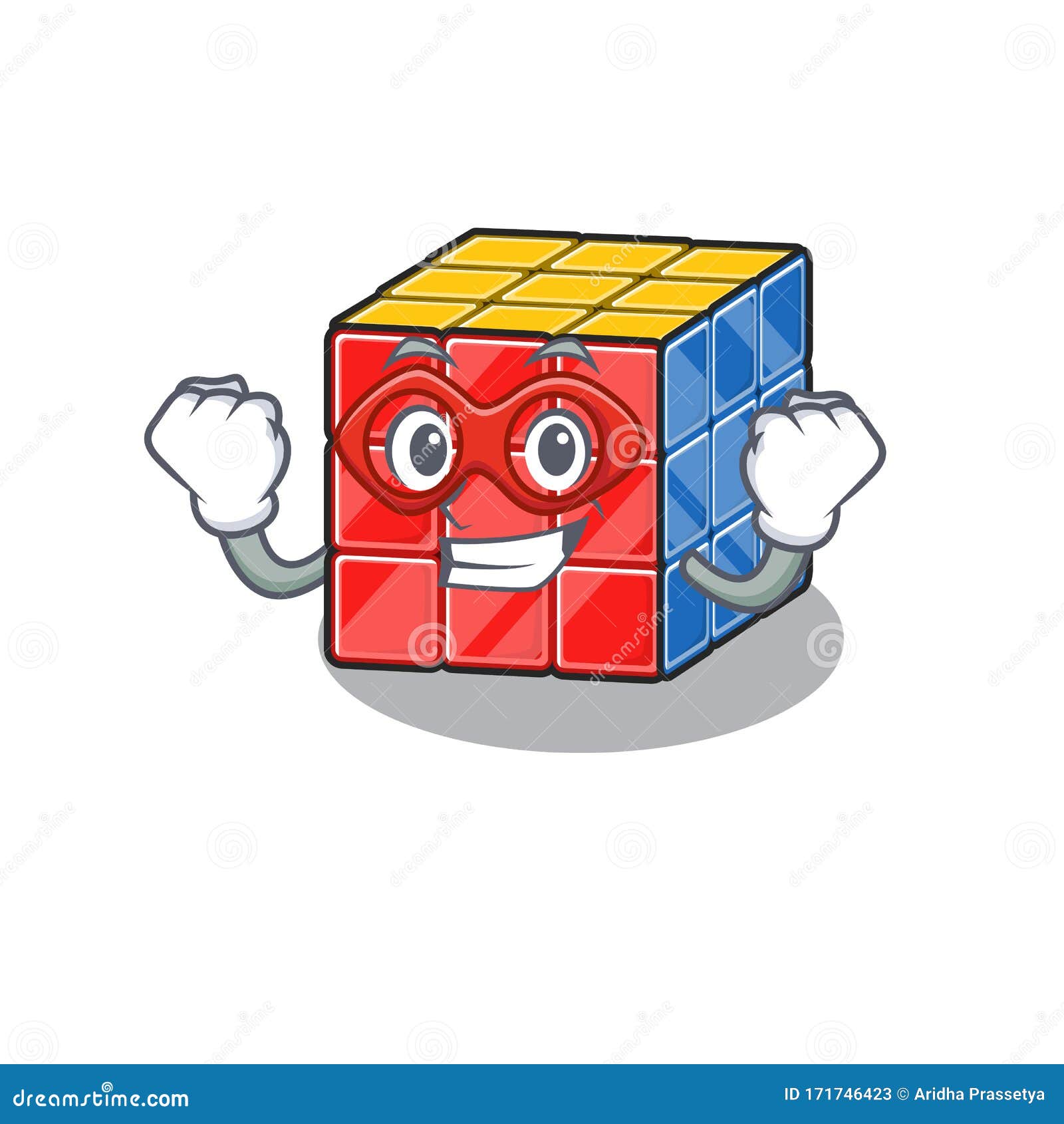 A Cartoon Concept of Rubic Cube Performed As a Super Hero Editorial ...