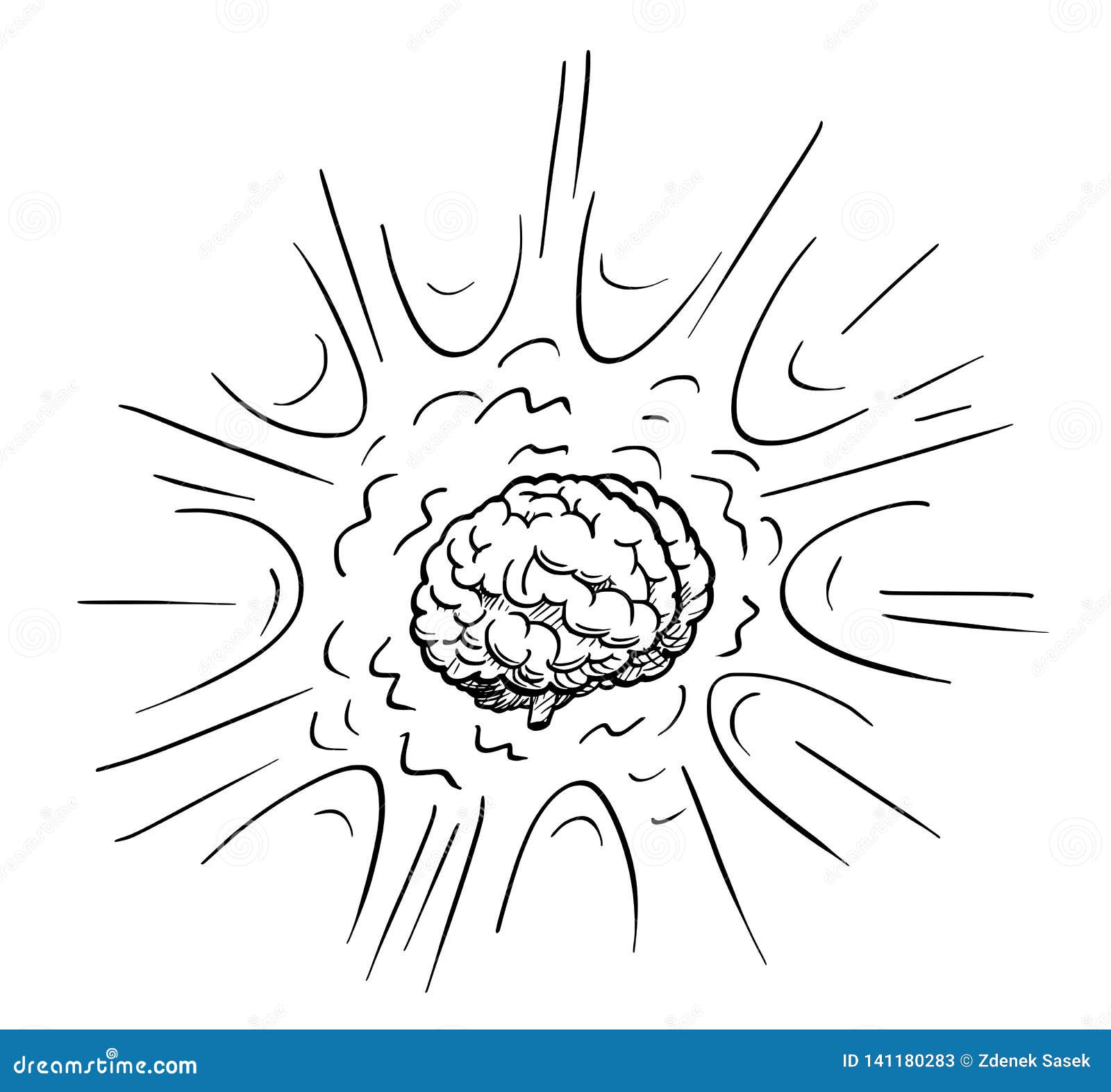 Brain Explosion Drawing