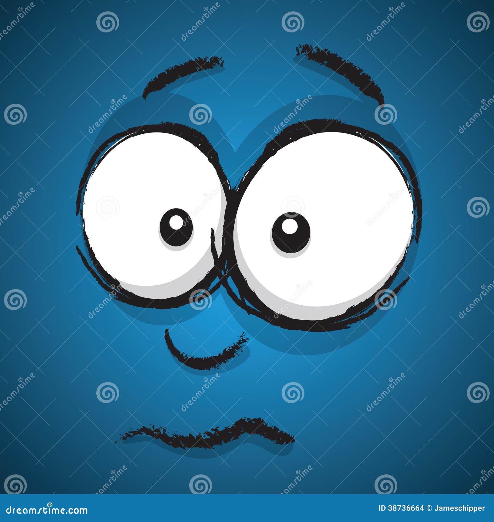 Cartoon concerned face stock vector. Illustration of emotional - 38736664