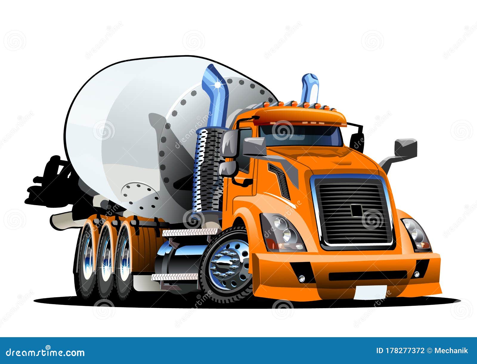 Cartoon Concrete Mixer Truck Stock Vector - Illustration of factory ... Cartoon Concrete Mixer Truck Stock Vector - Illustration of factory ...