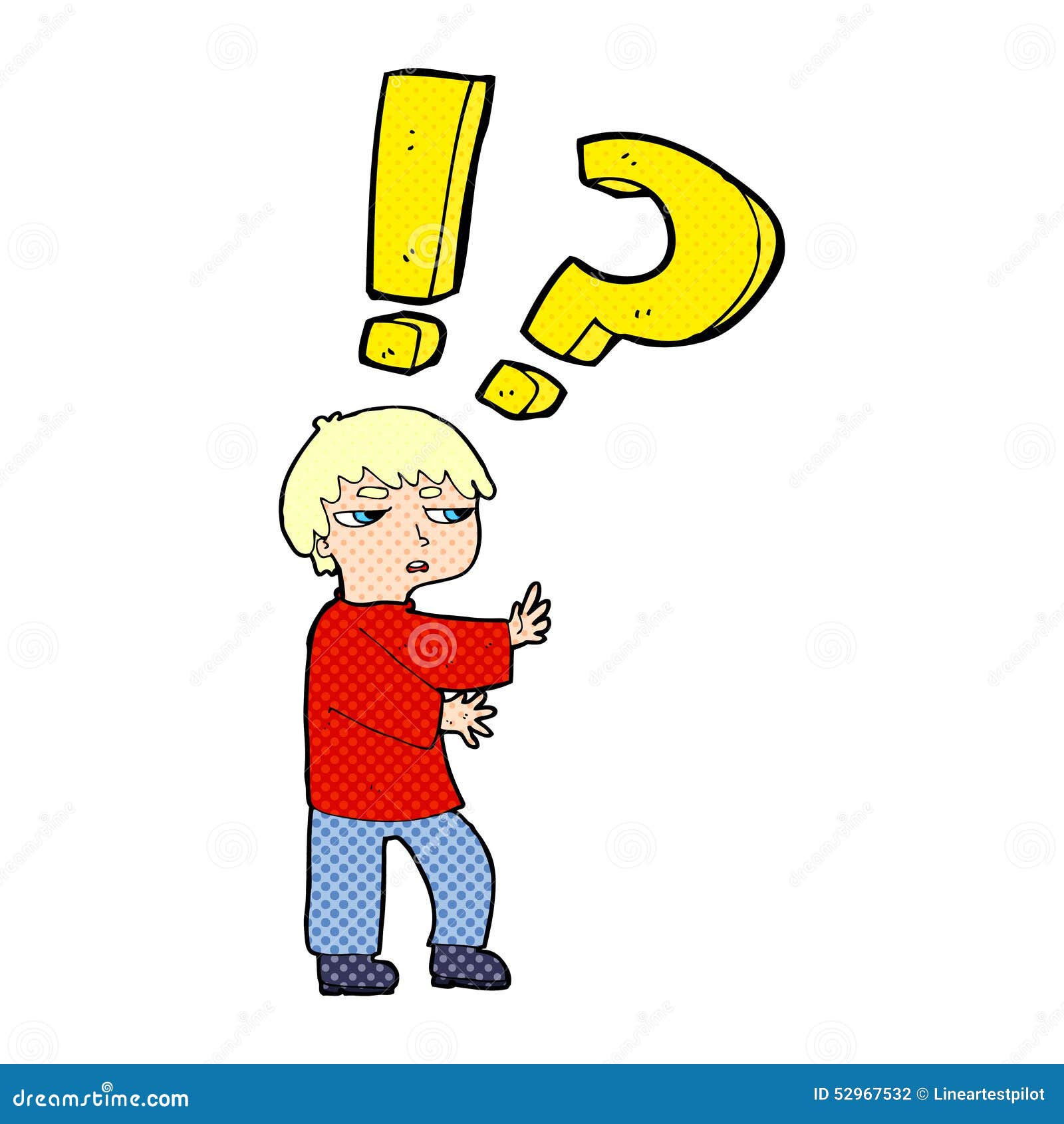 Cartoon confused boy stock illustration. Illustration of character ...