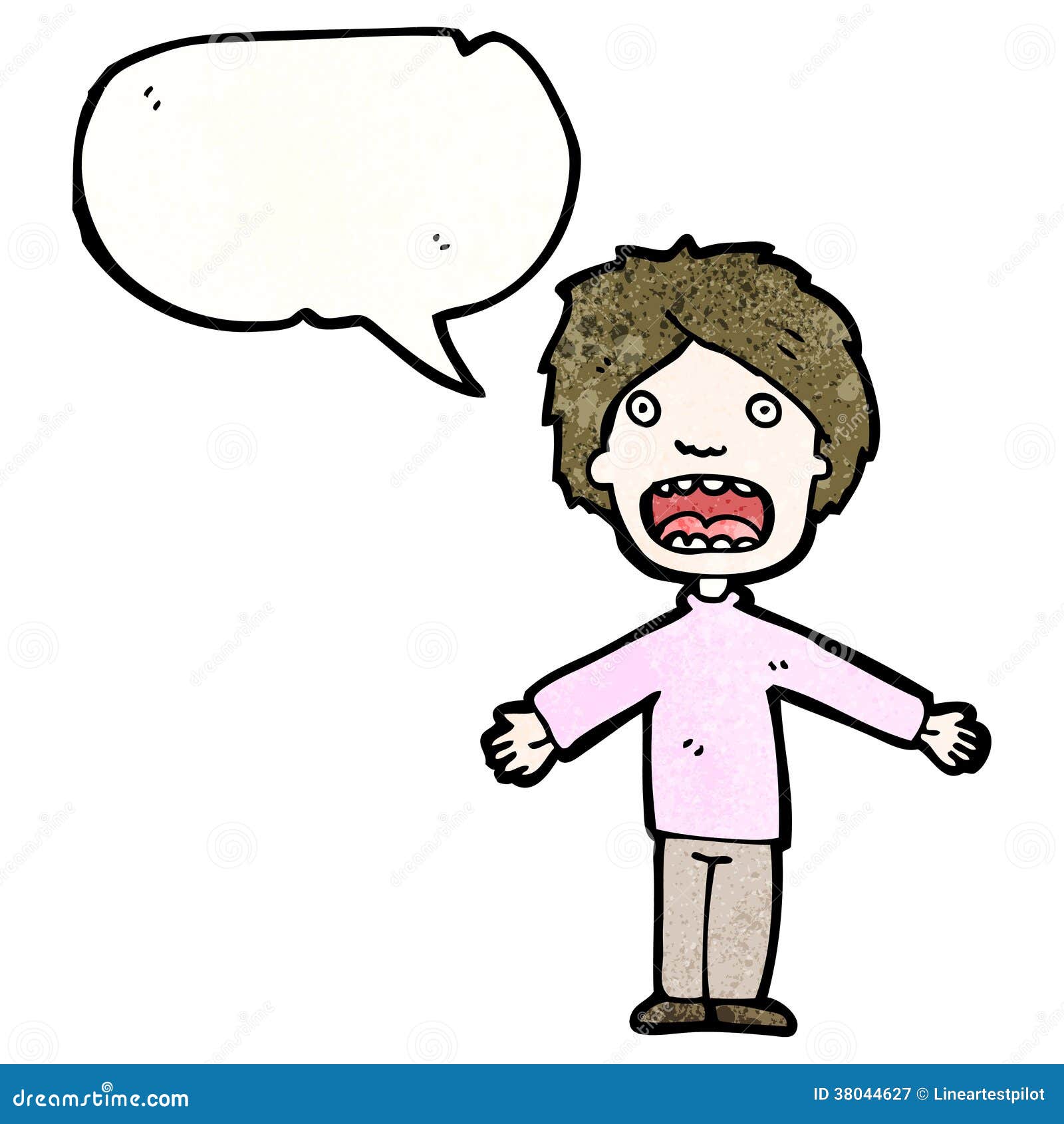 Cartoon Confused Boy with Speech Bubble Stock Vector - Illustration of ...
