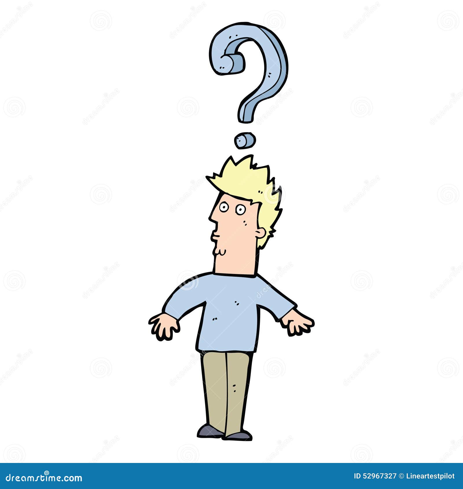 Cartoon confused man stock illustration. Illustration of confused ...