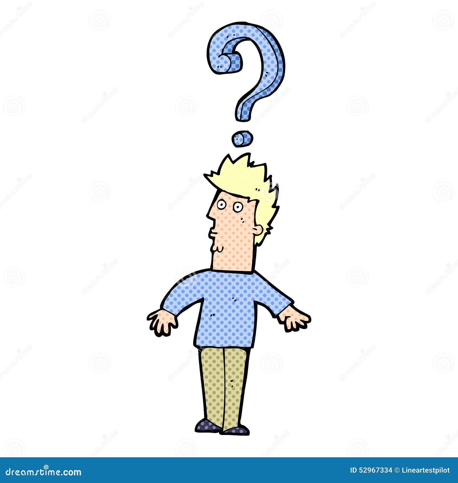 Cartoon confused man stock illustration. Illustration of artwork - 52967334