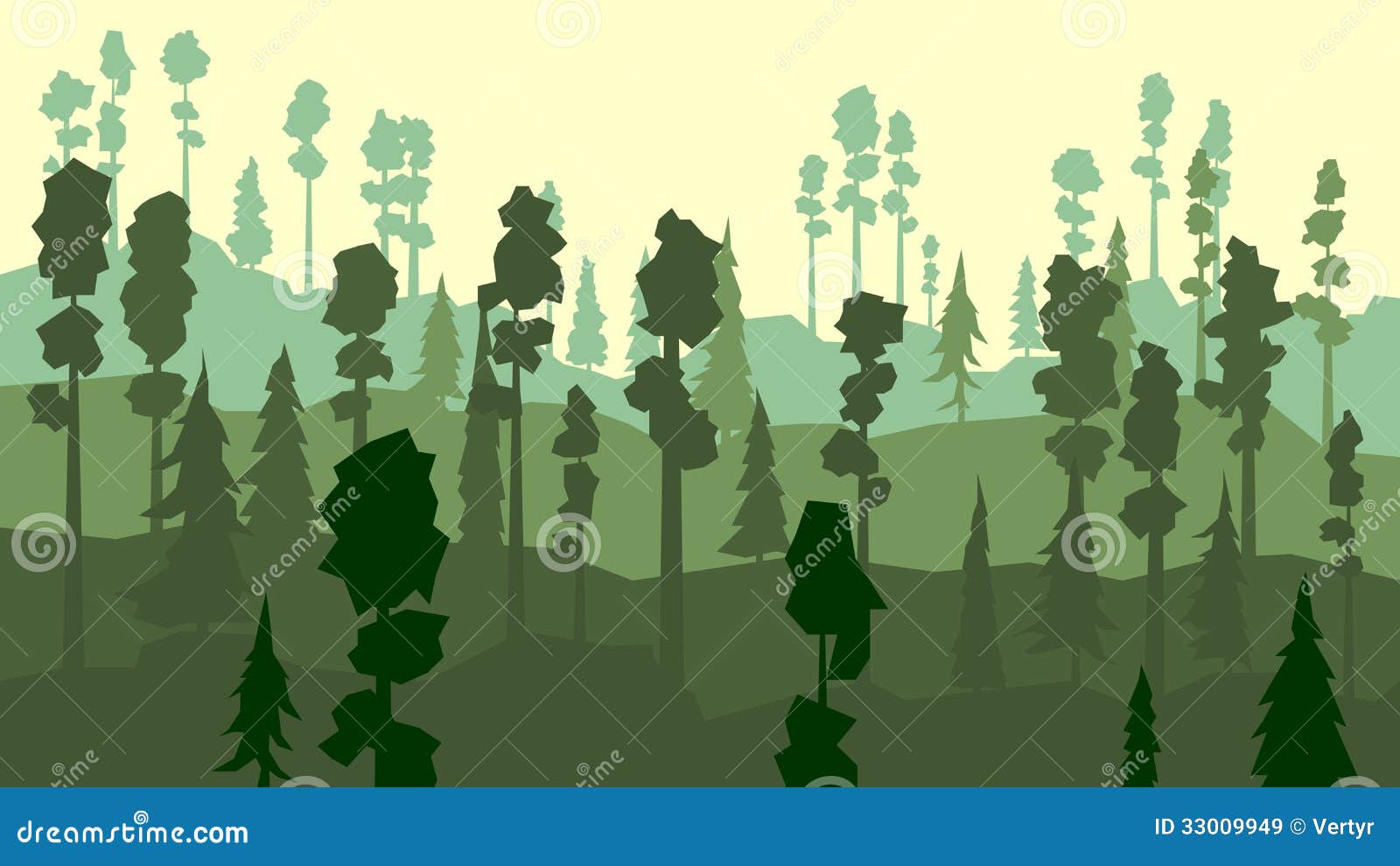 Cartoon Coniferous Forest Green Tone Stock Illustrations – 26 Cartoon ...
